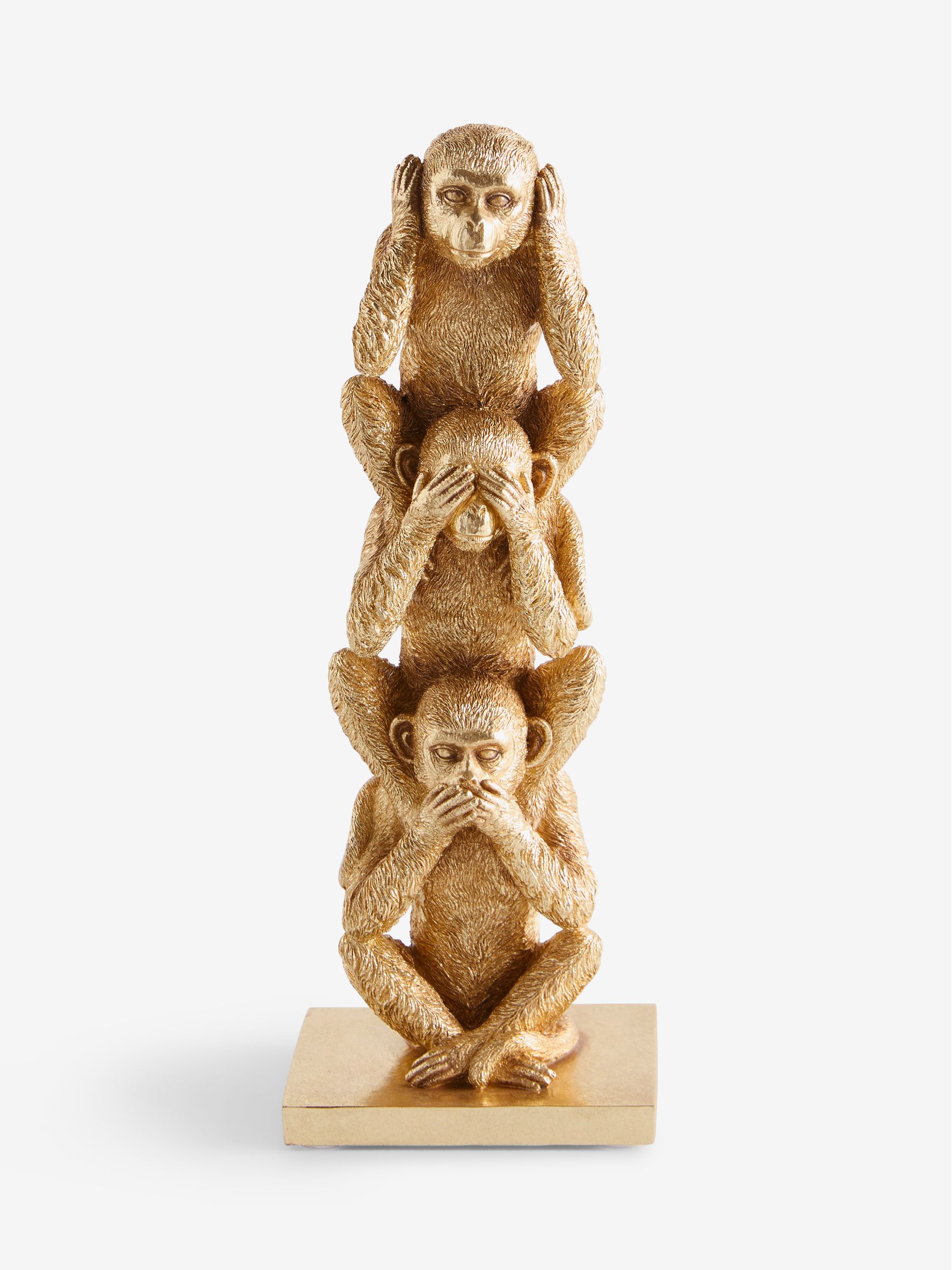 Buy Gold Three Wise Monkeys Ornament from the Next UK online shop