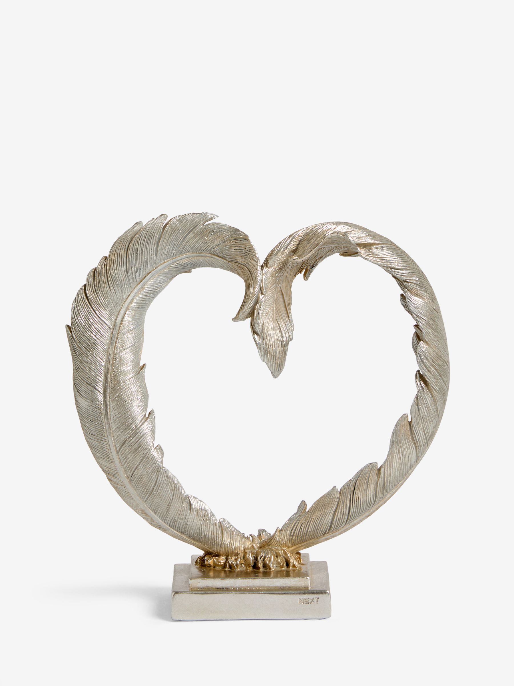 Buy Silver Feather Heart Ornament from the Next UK online shop
