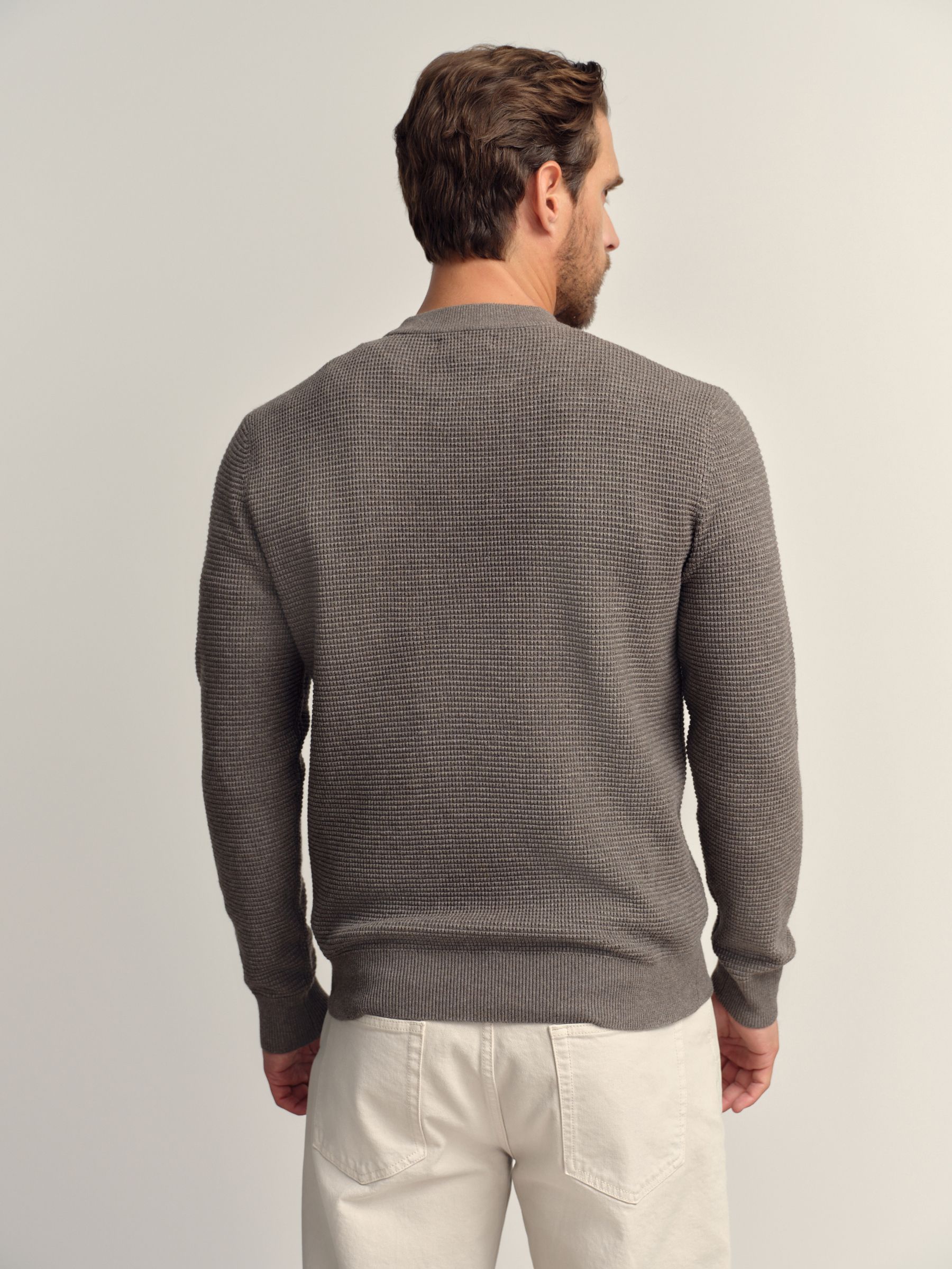 Buy Neutral - Regular Fit Essential Textured Knit Jumper from Next Ukraine