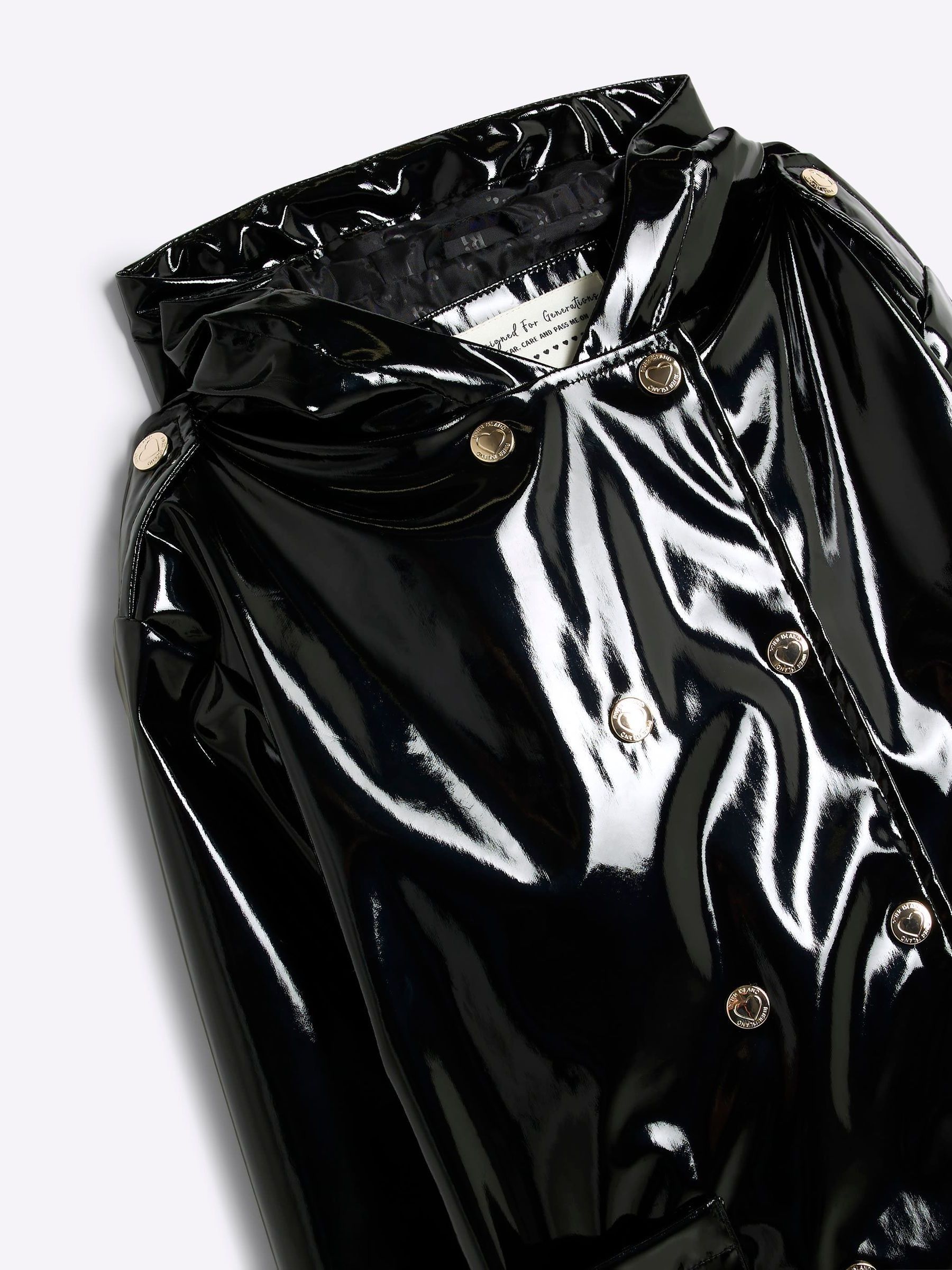 Buy River Island Black Military Raincoat from the Next UK online shop