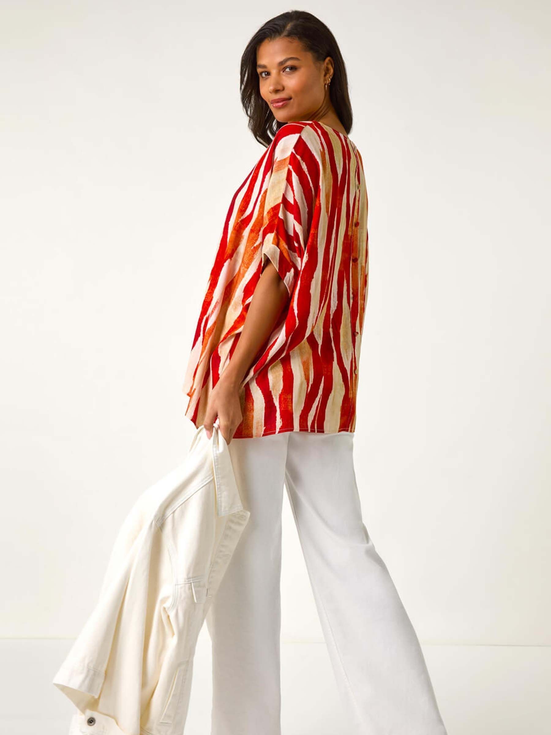 Buy Roman Red Abstract Buttoned Top from the Next UK online shop