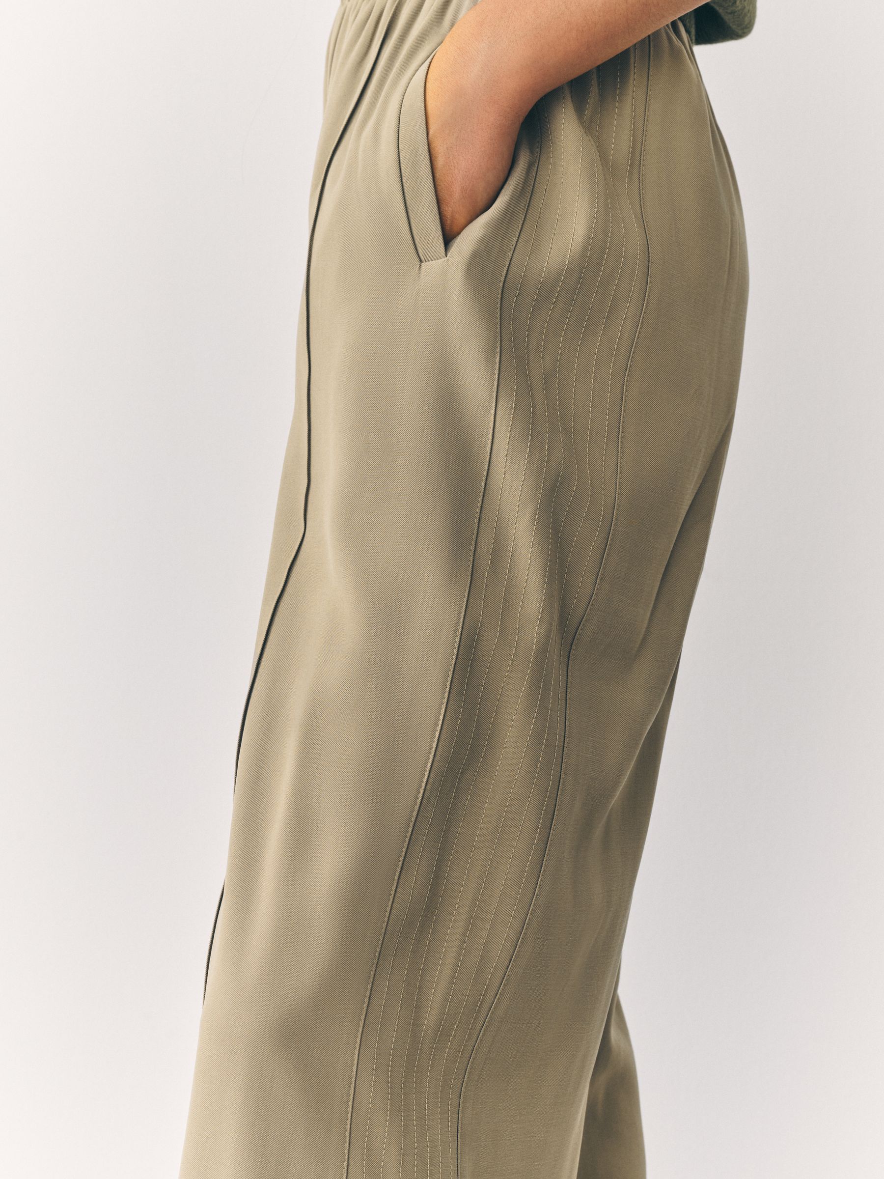 Buy Neutral - Side Stitch Wide Leg Trousers from Next Bahrain