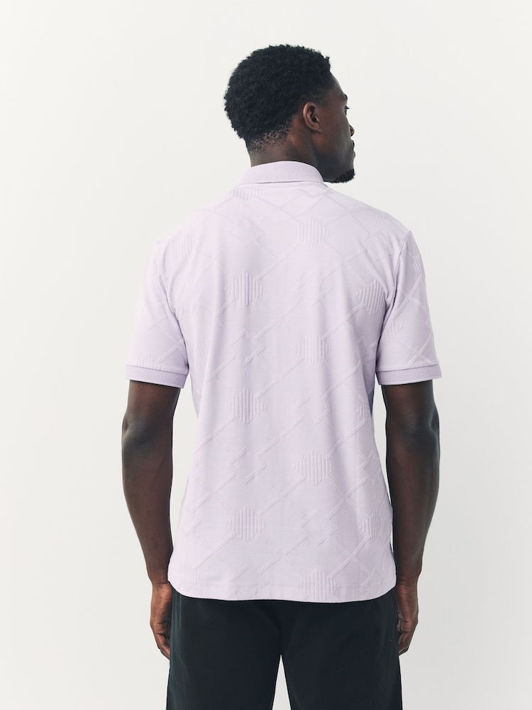 Buy Lilac Purple Slim Fit Smart Jaquard Polo Shirt from Next Australia