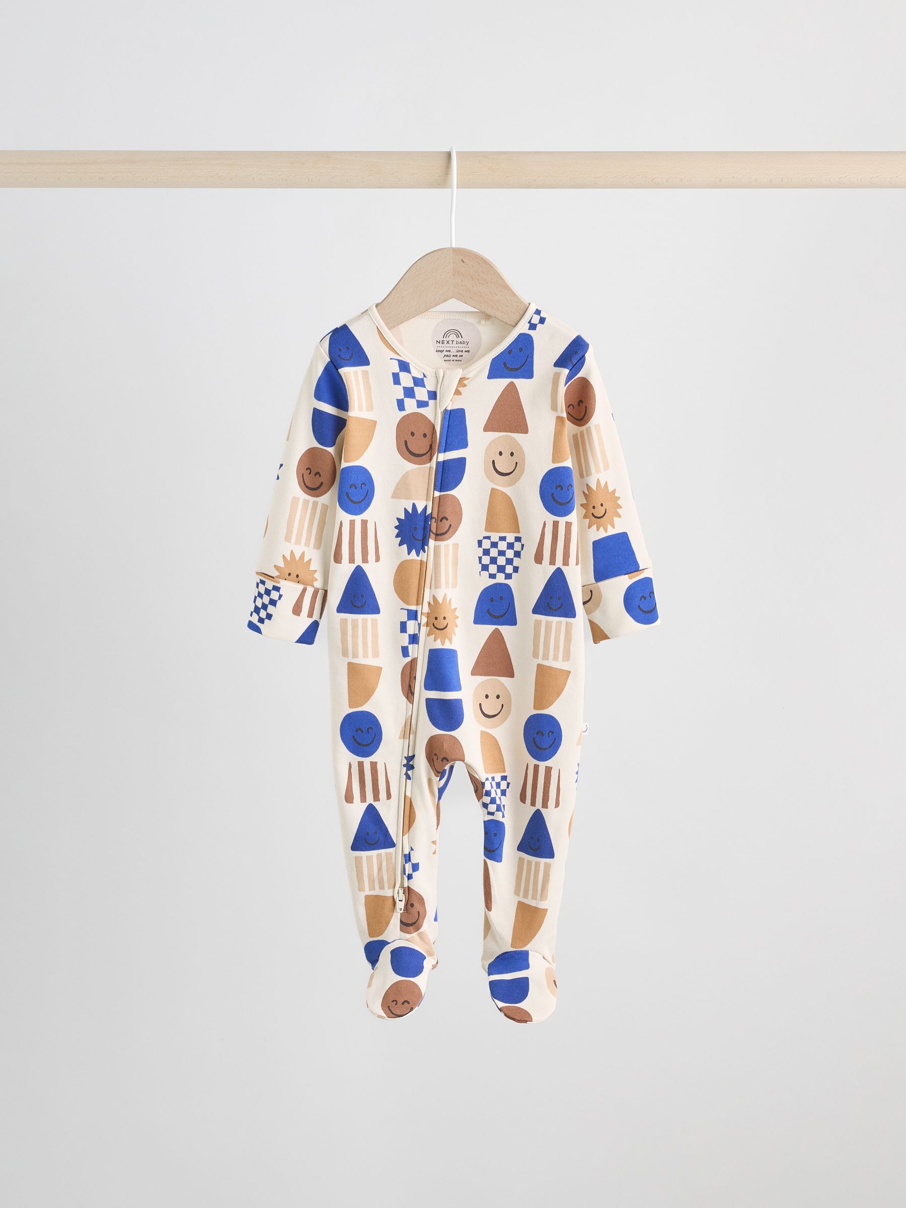 Buy Cobalt Blue Baby Two Way Zip Sleepsuits 3 Pack (0mths-2yrs) from ...