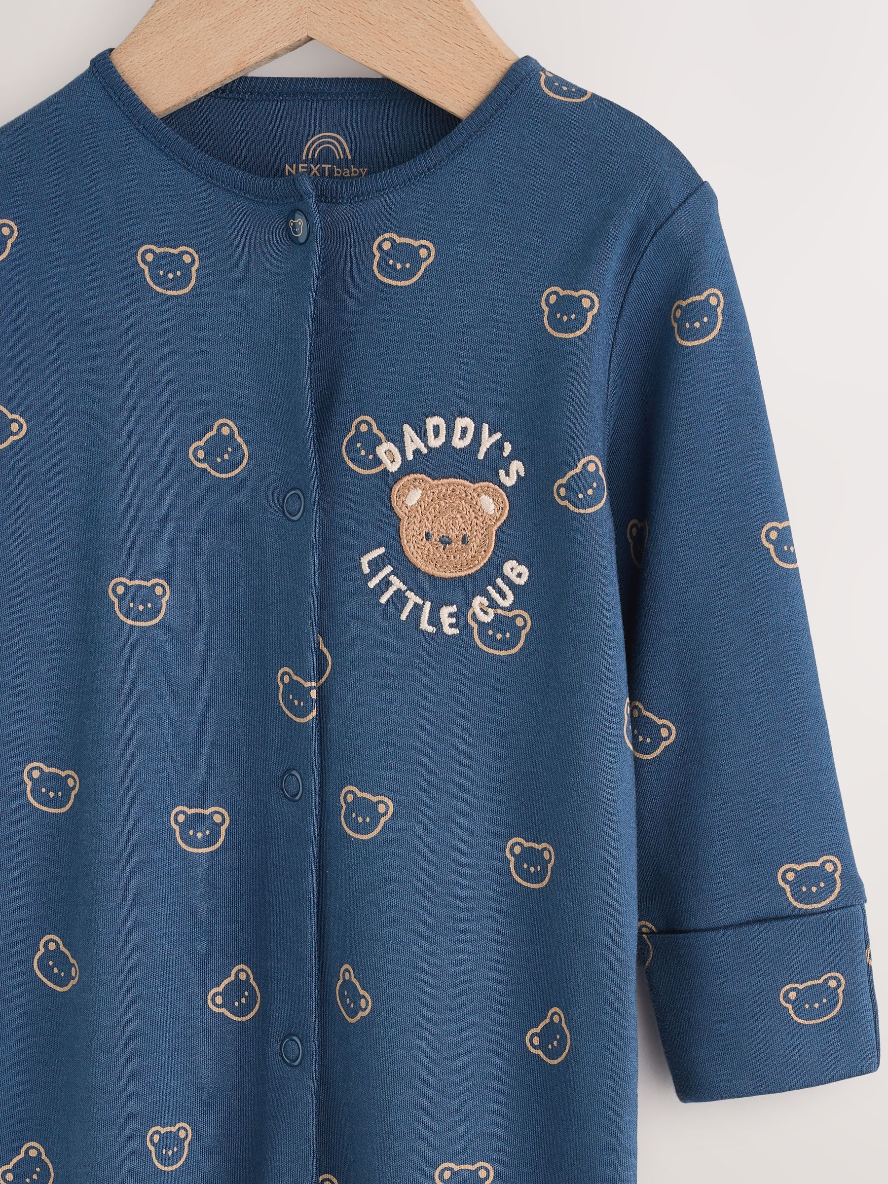Buy Navy Daddys Little Cub Baby Family Sleepsuit (0-2yrs) from the Next ...