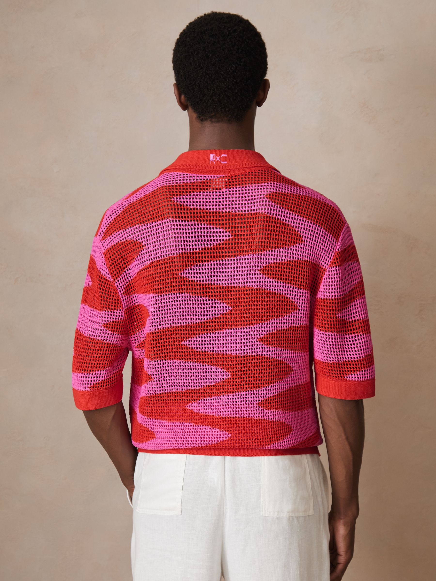 Buy Reiss Pink Soliel Reiss | Ché Wave Crochet Shirt from the Next UK ...
