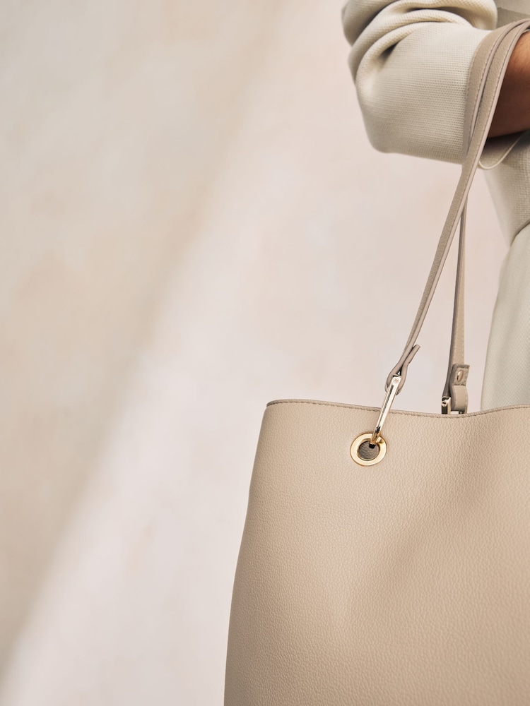 Buy Taupe Structured Shoulder Bag with Detachable Purse from Next ...