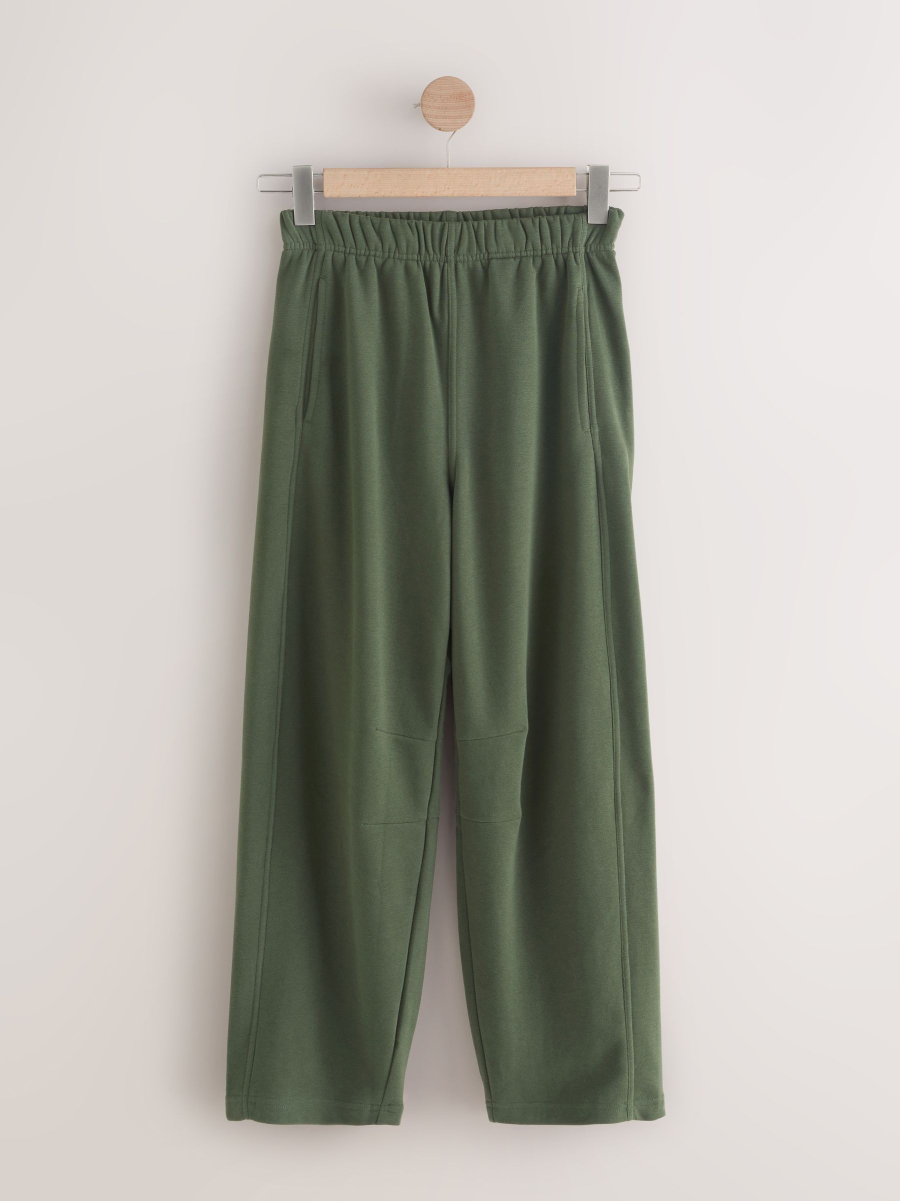 Buy Khaki Green Supersoft Peached Essentials Barrel Leg Cocoon Joggers ...