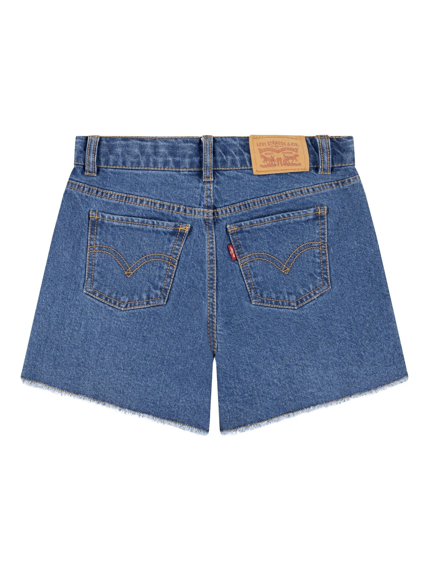 Buy Levi's® Blue A-Line High Waist Shorts With Raw Hem from the Next UK ...