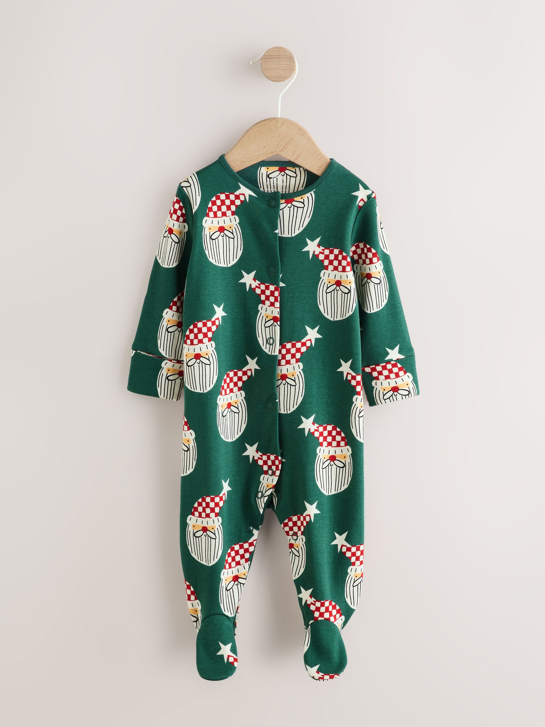 Buy Green Santa Matching Family Christmas Sleepsuit (0mths-3yrs) from ...