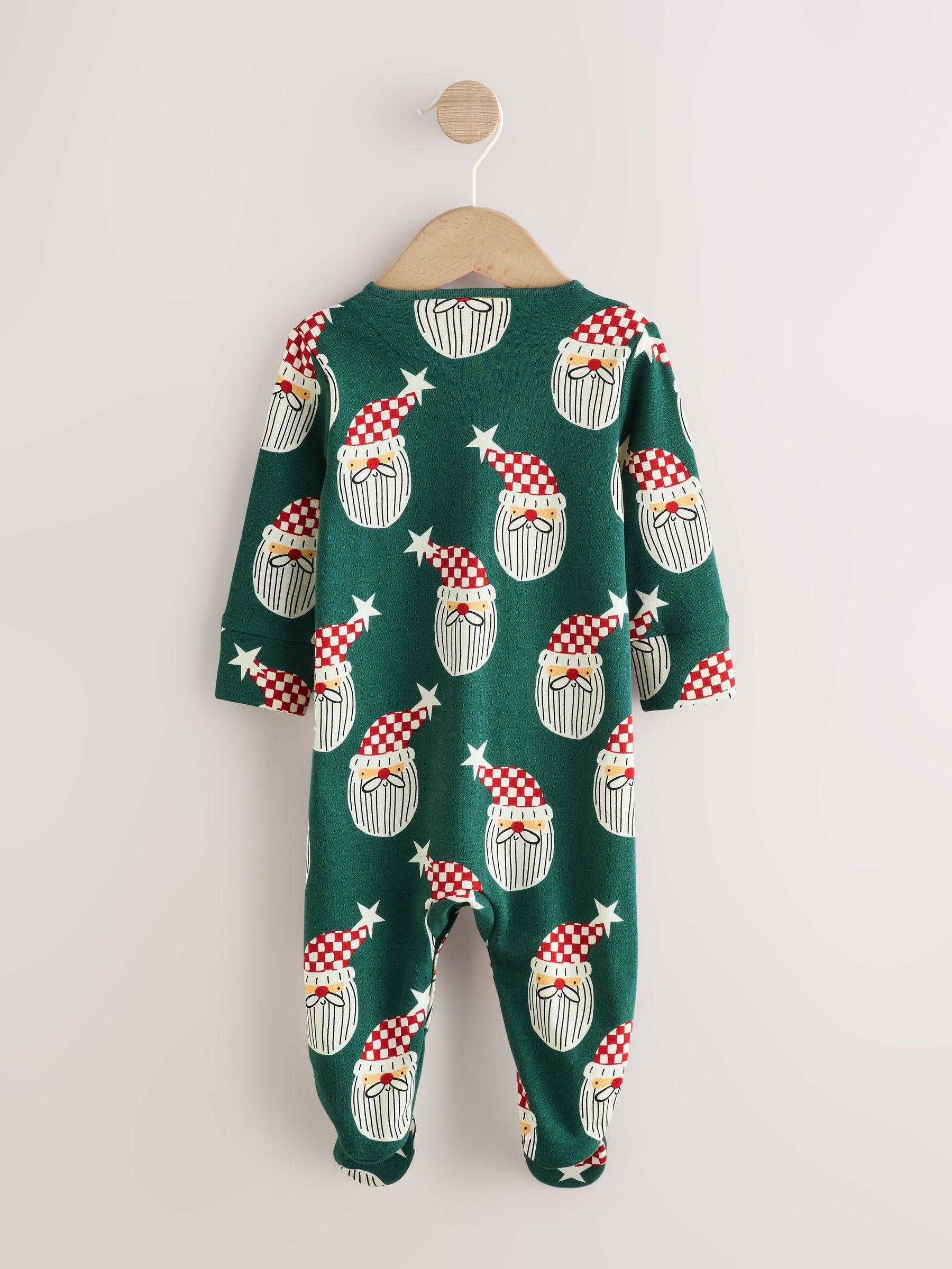 Buy Green Santa Matching Family Christmas Sleepsuit (0mths-3yrs) from ...