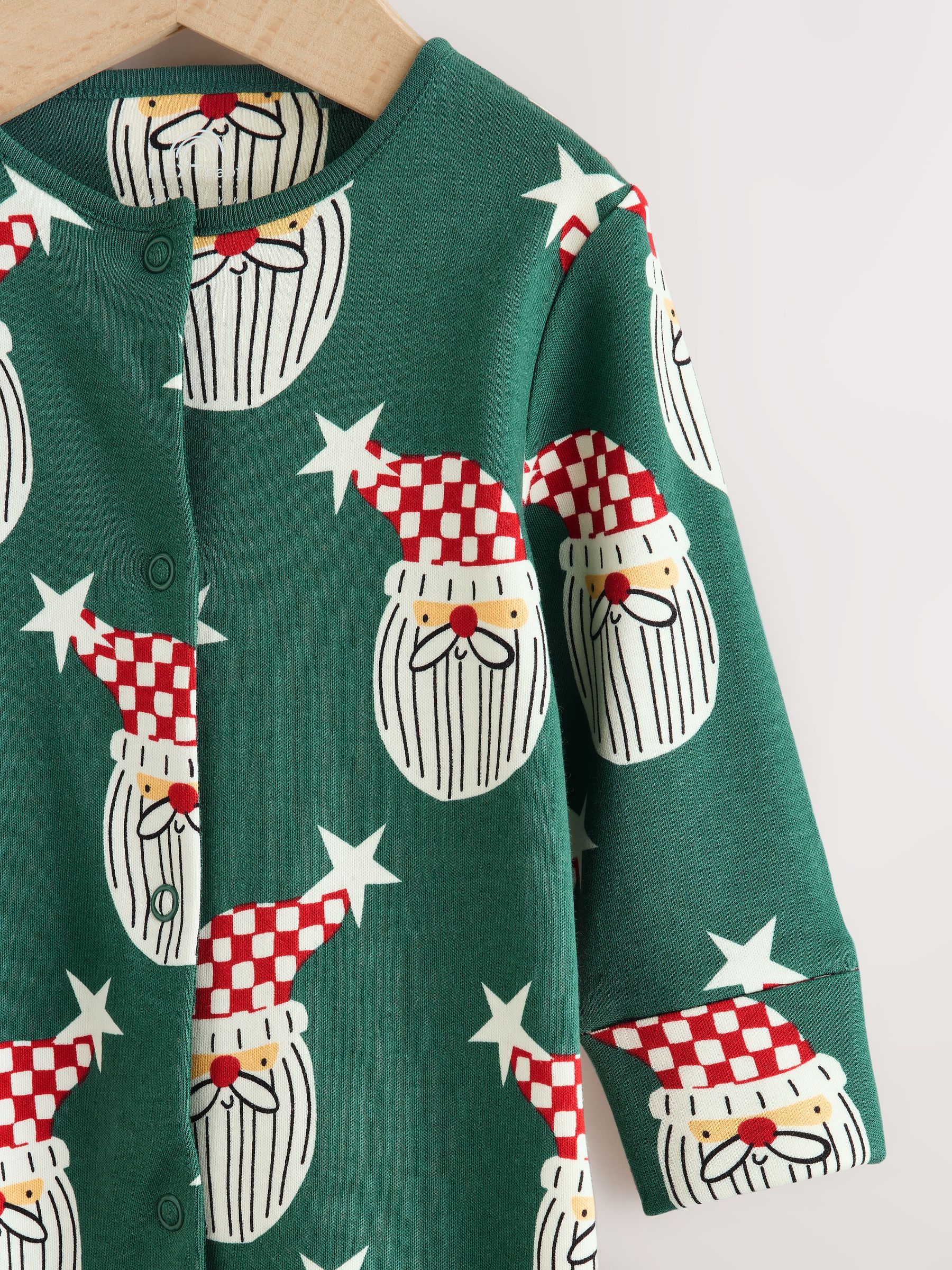 Buy Green Santa Matching Family Christmas Sleepsuit (0mths-3yrs) from ...
