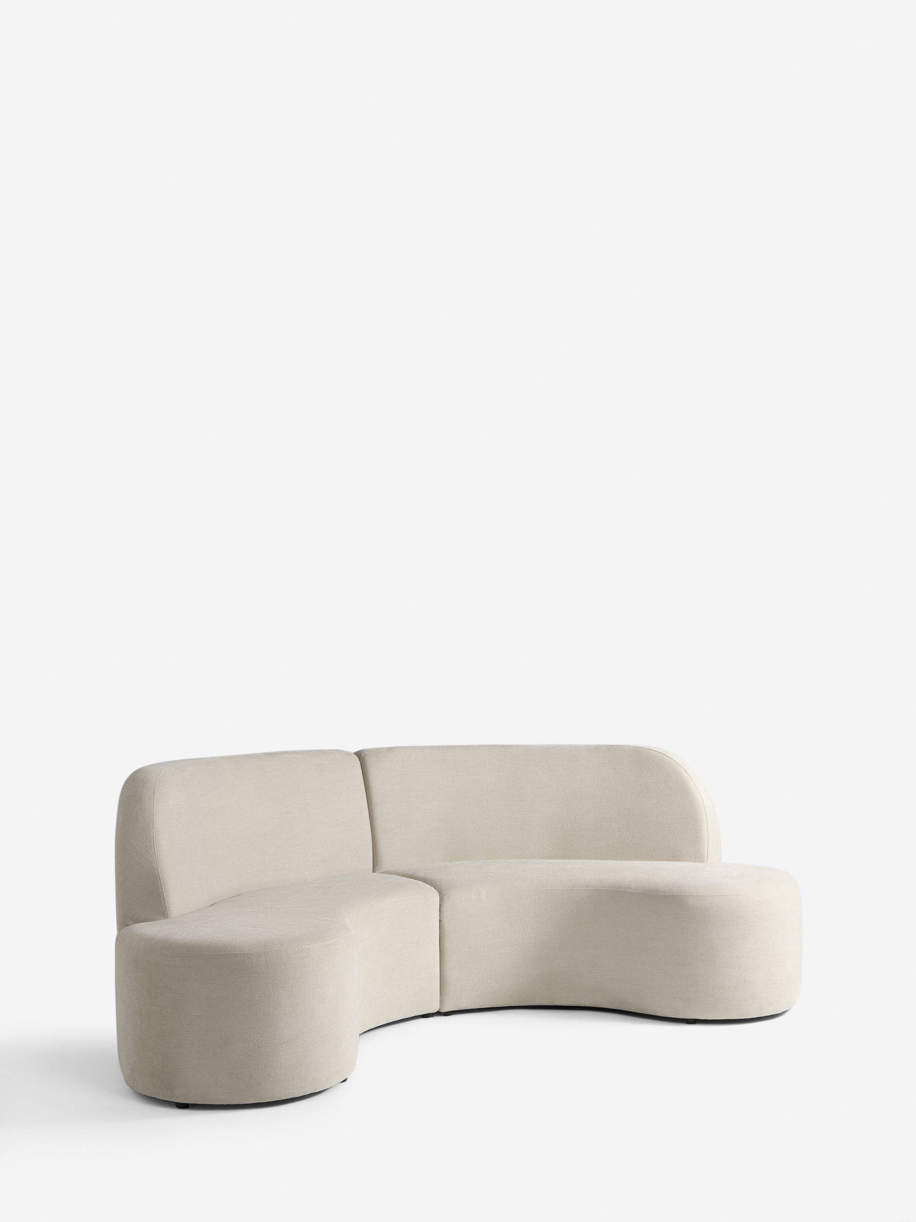 Buy Relaxed Linen Look Pebble Bexley Curved Dining Bench from the Next ...