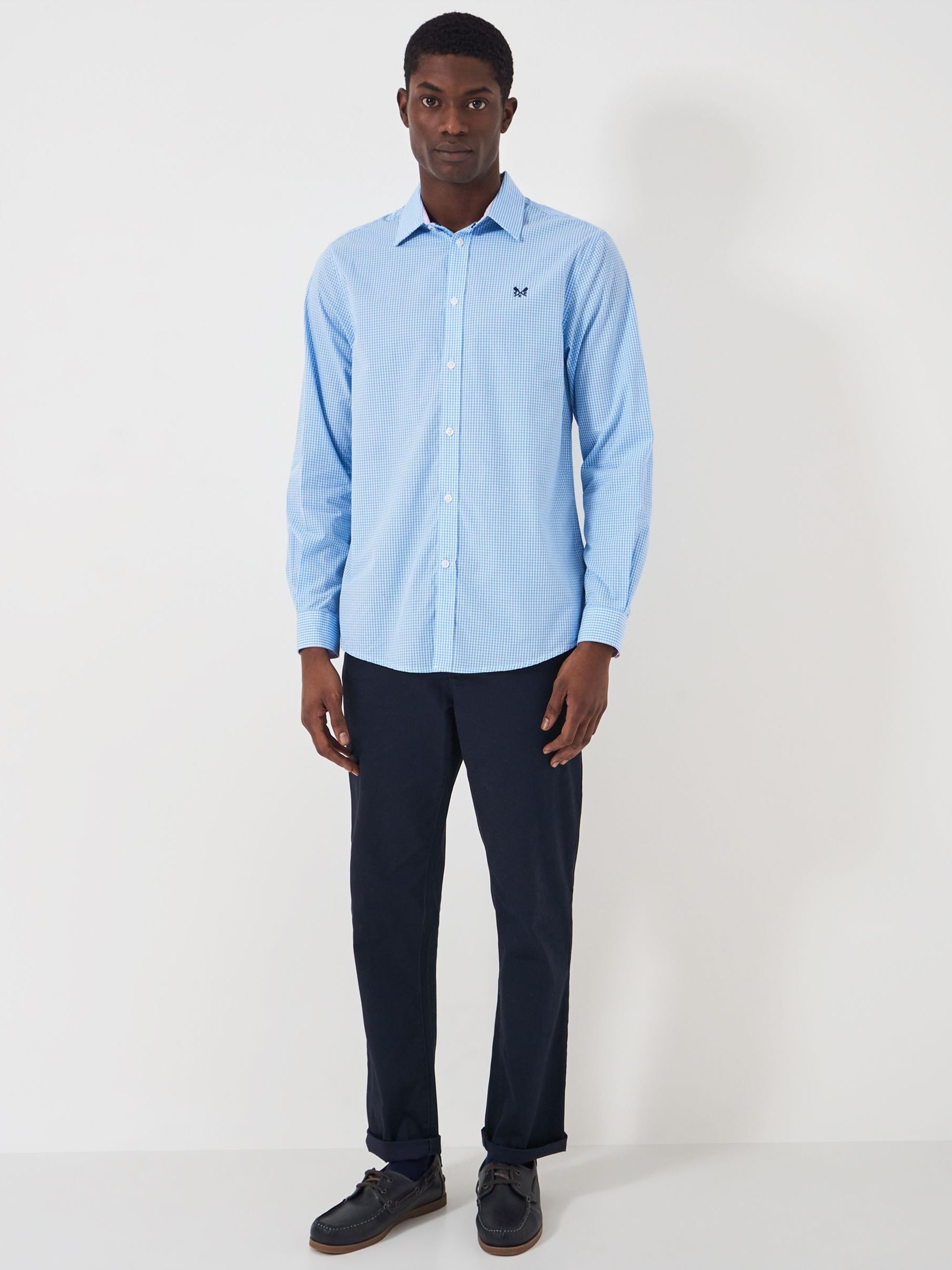 Buy Crew Clothing Blue Classic Micro Gingham Shirt from Next Denmark