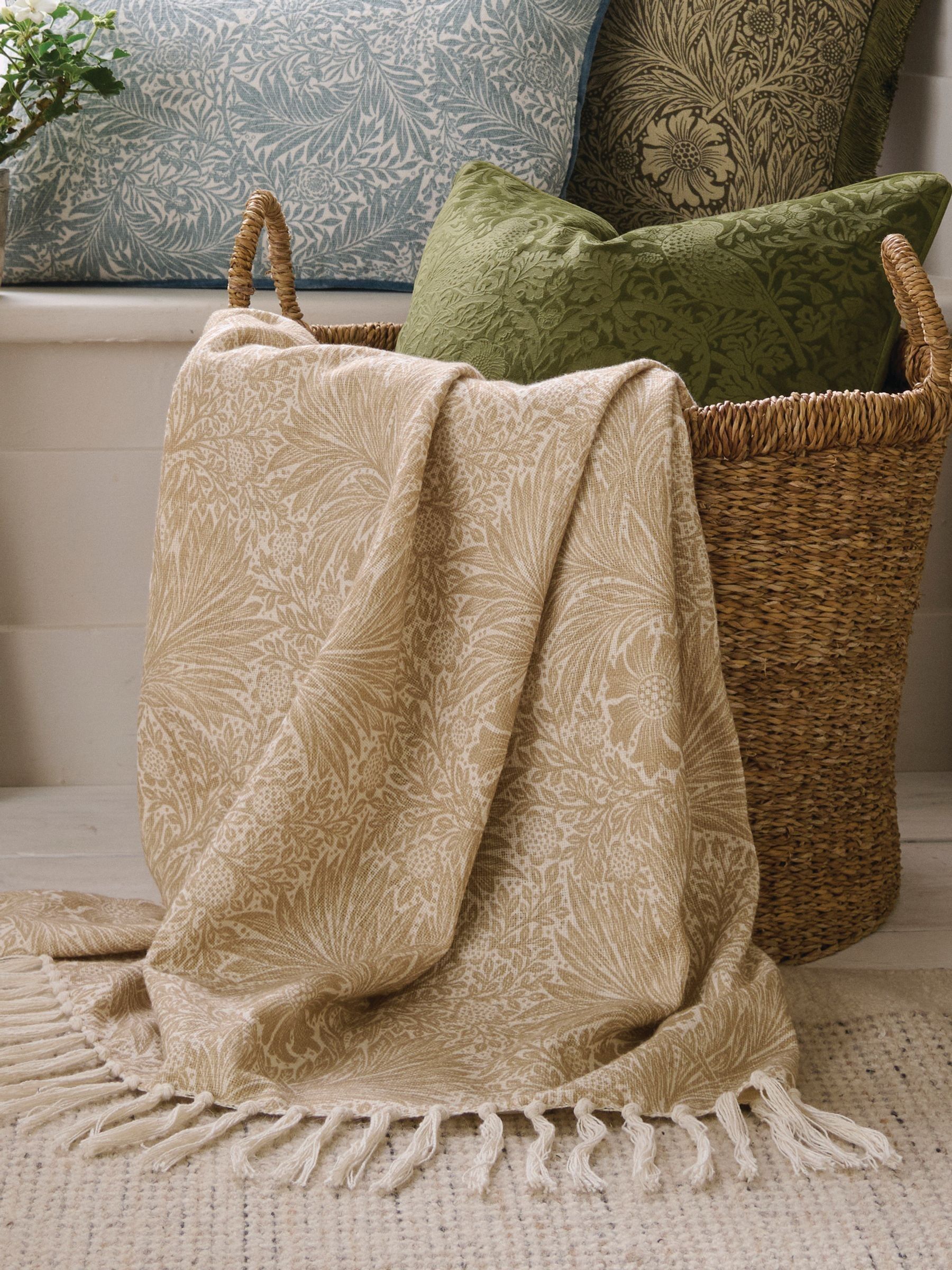Buy William Morris At Home Hessian Natural Marigold Throw from the Next ...