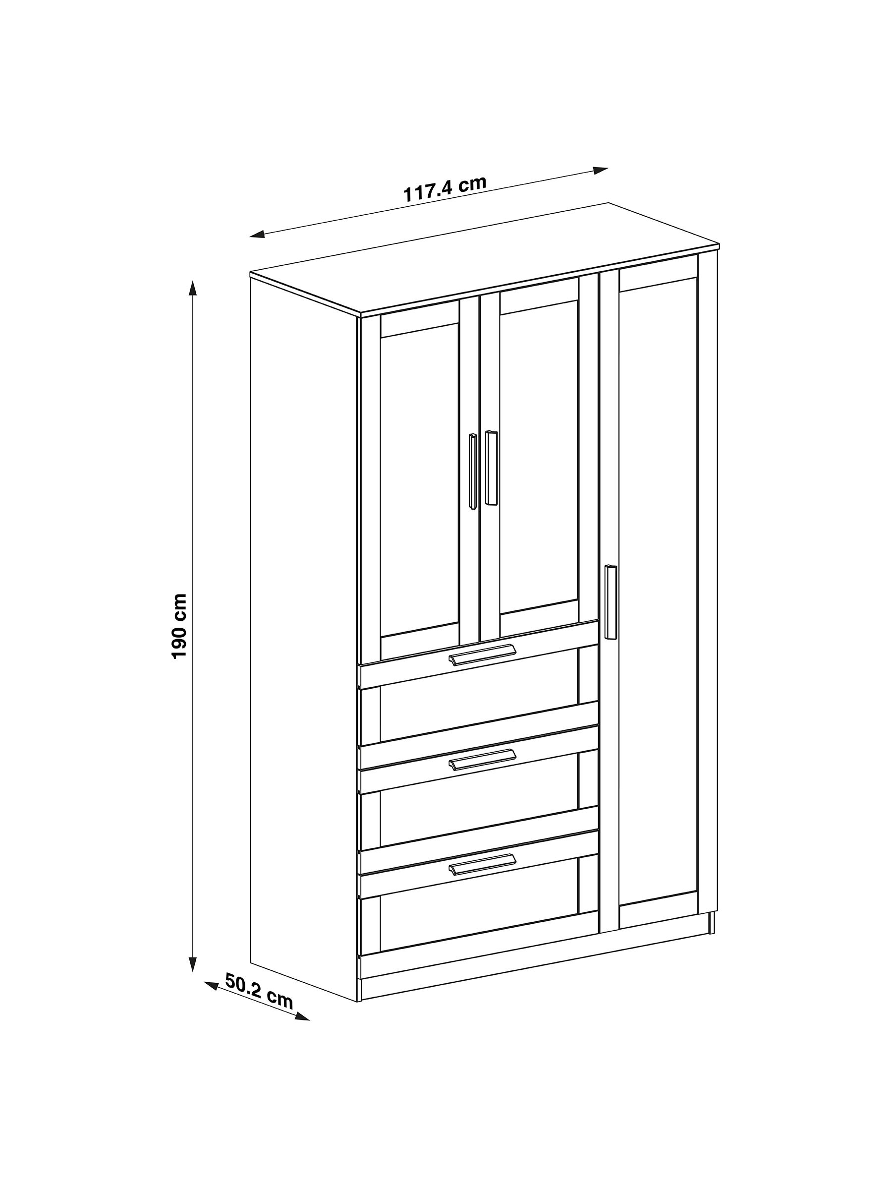 Buy White Flynn Paint Effect Triple, 3 drawers Wardrobe from the Next ...