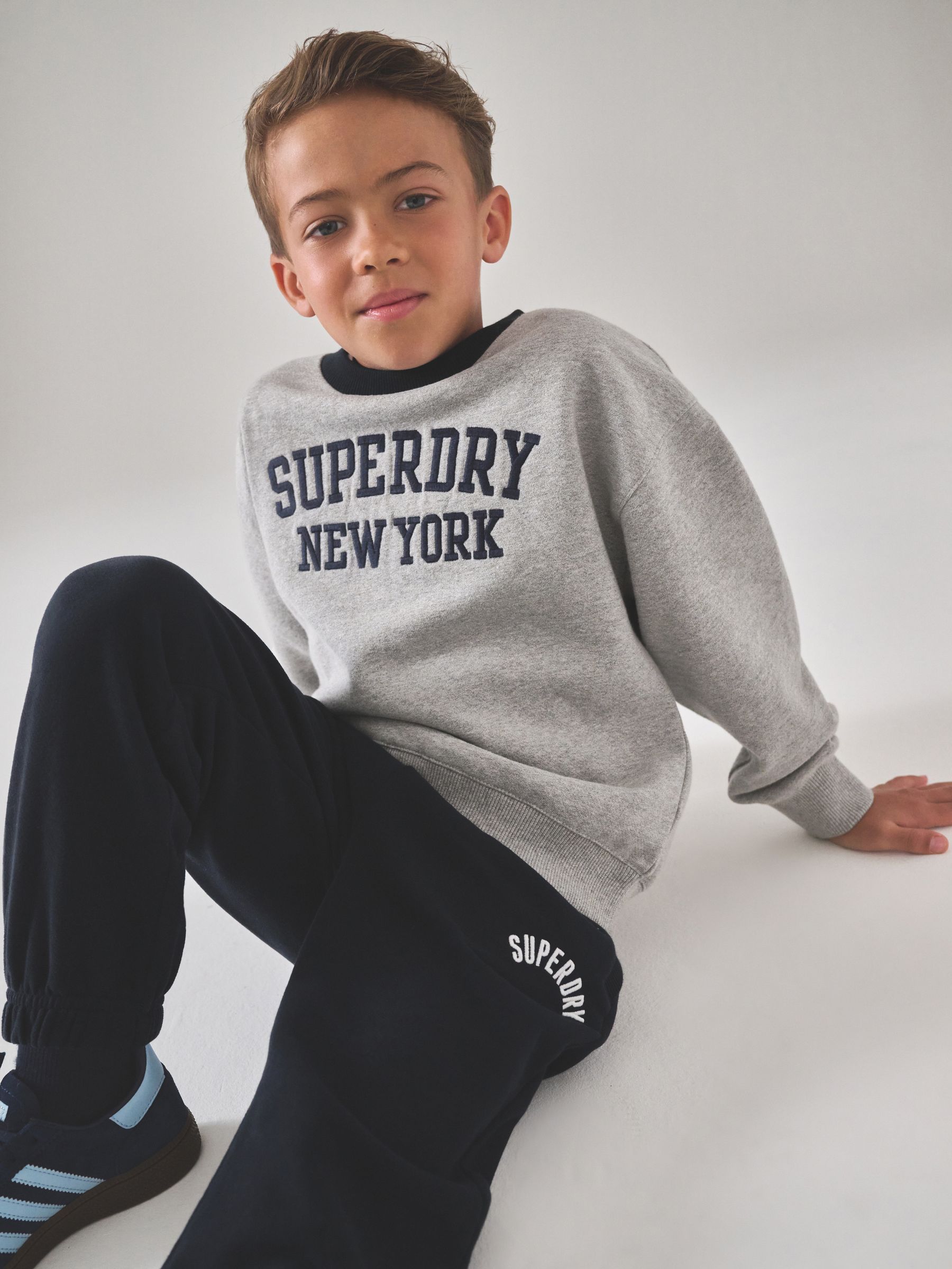 Buy Superdry Grey/Navy Sweat Set from the Next UK online shop