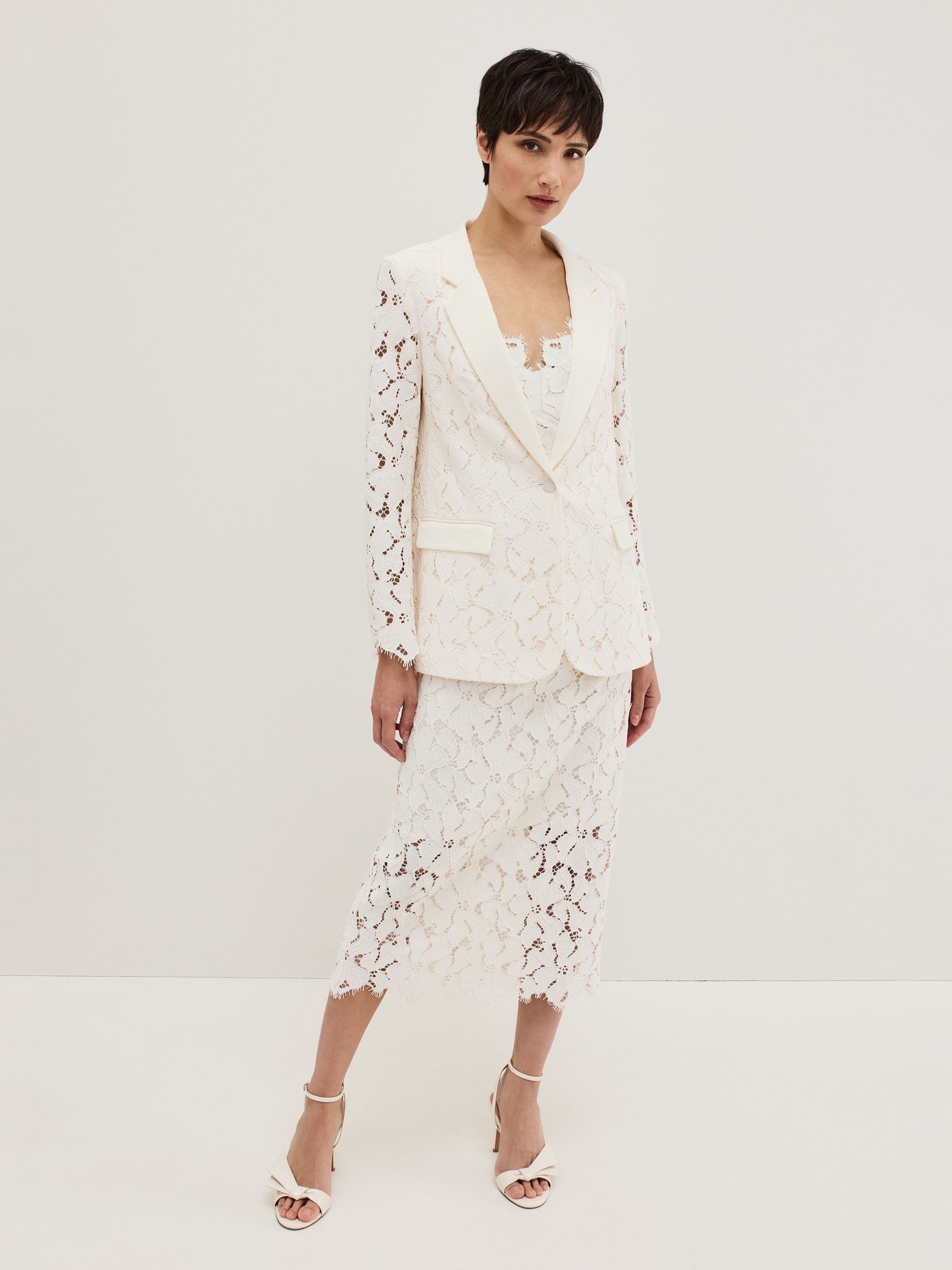 Buy Phase Eight White Gracie Lace Jacket from the Next UK online shop