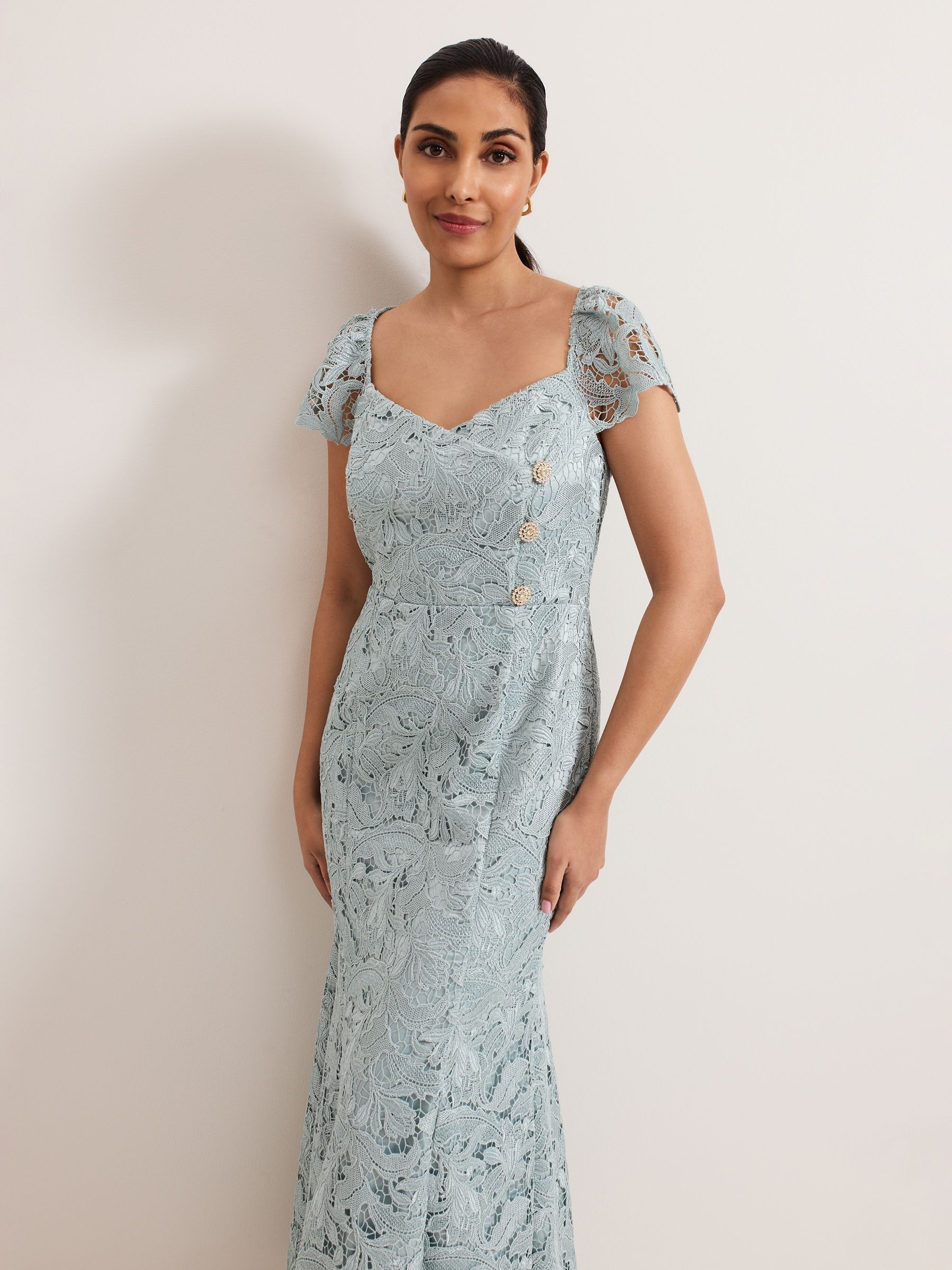 Buy Phase Eight Blue Petite Phia Tux Lace Dress from Next USA
