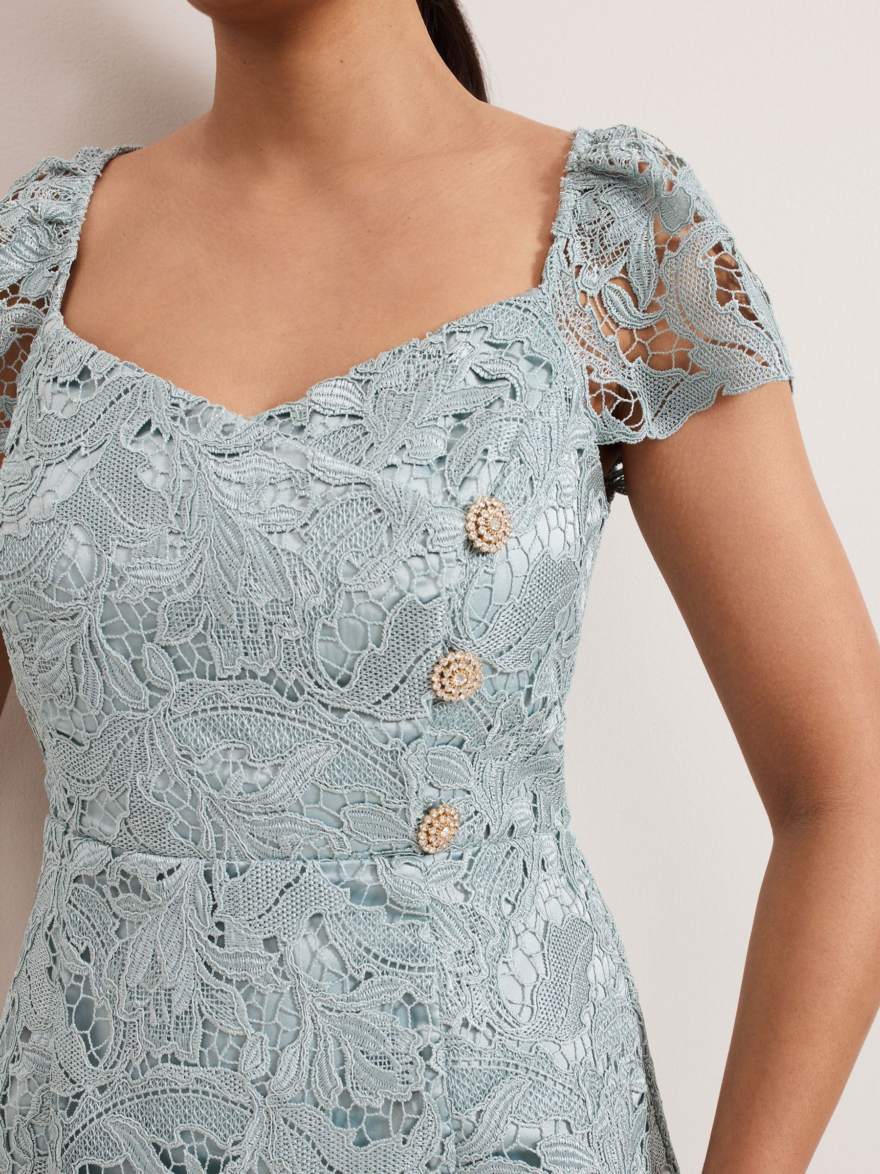 Buy Phase Eight Blue Petite Phia Tux Lace Dress from Next USA