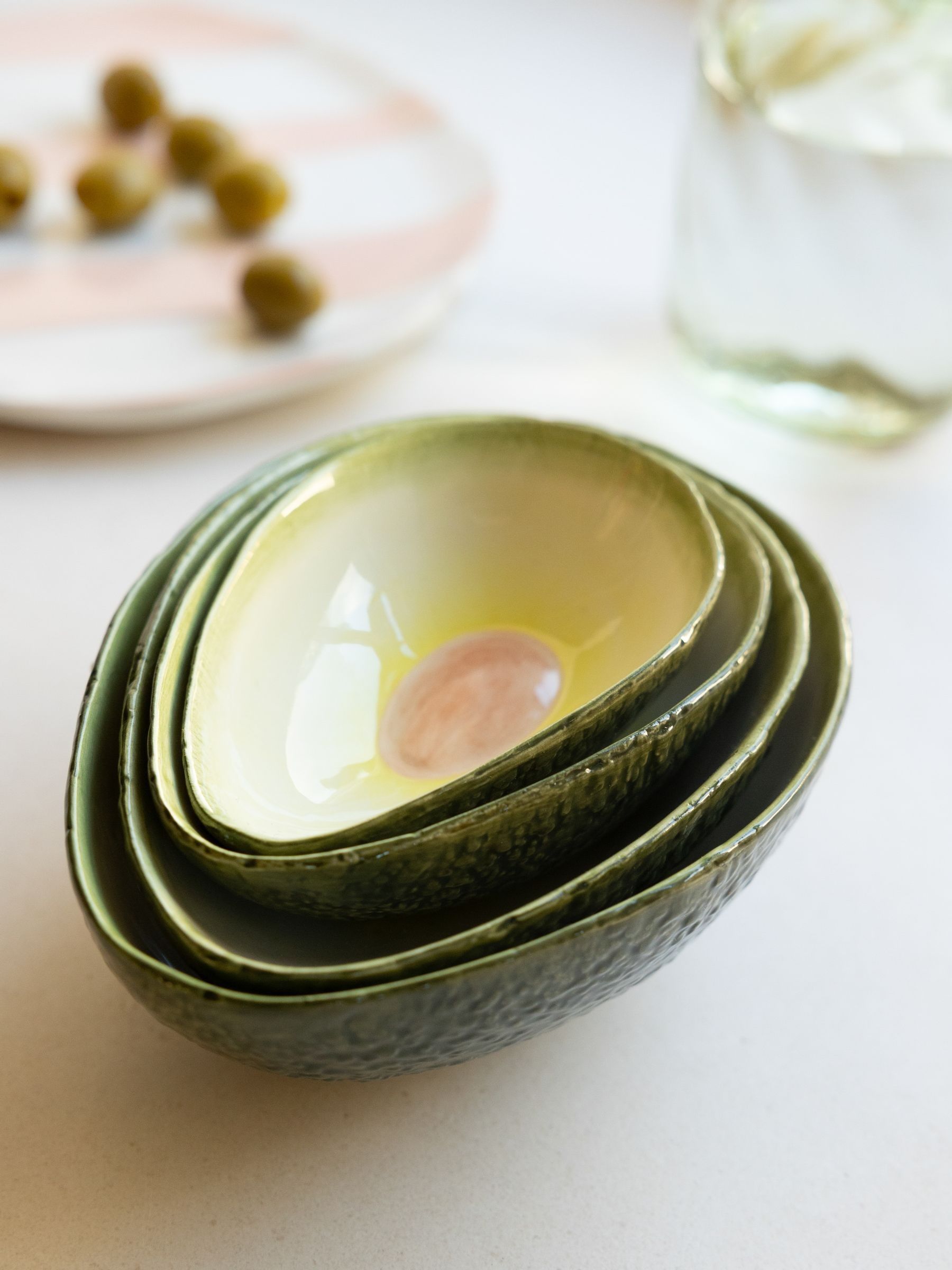 Buy Rockett St George Set of 4 Green Avocado Nesting Bowls from the ...