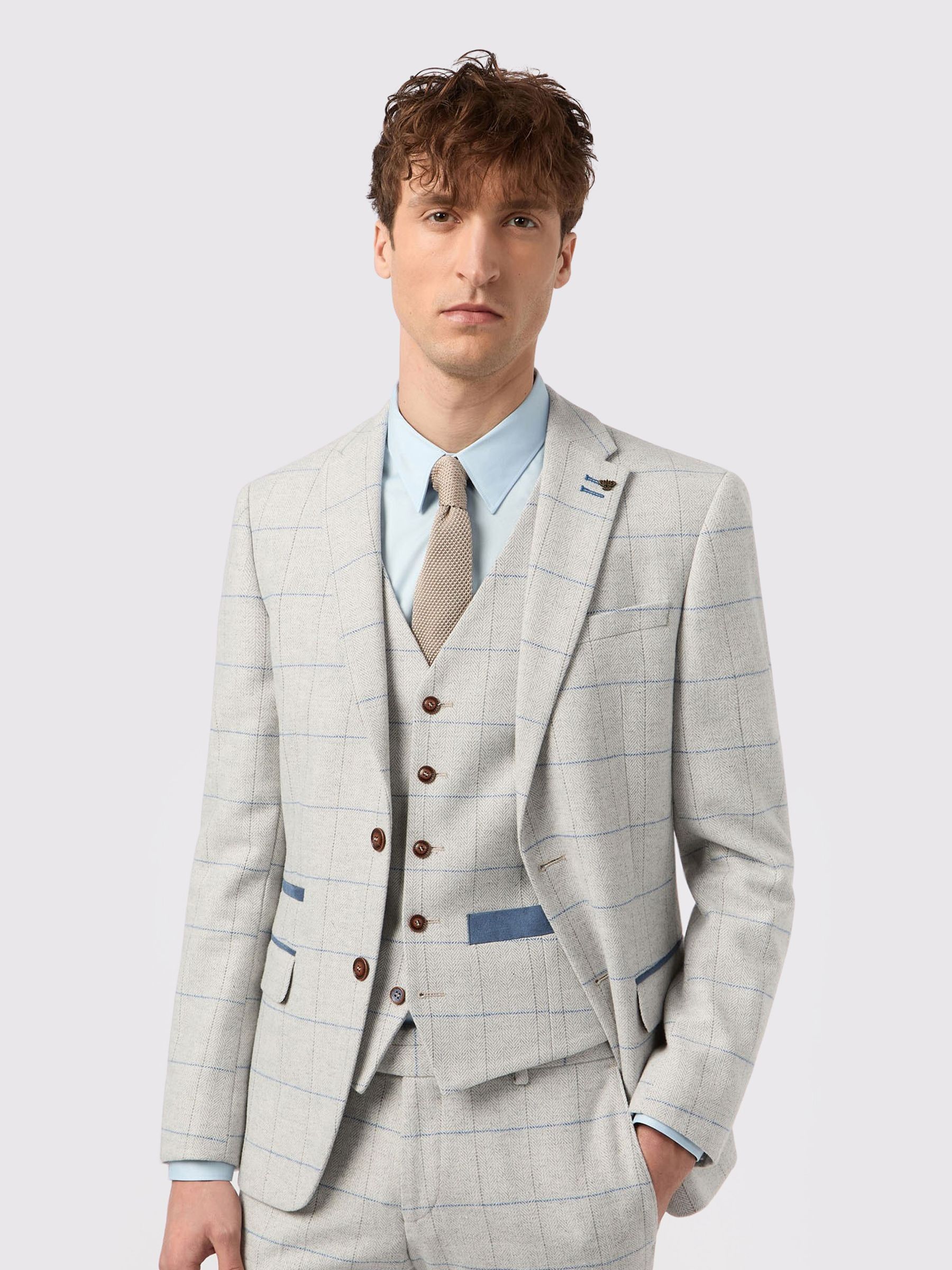 Buy Antique Rogue Grey Powell Checks Tweed Jacket from the Next UK ...
