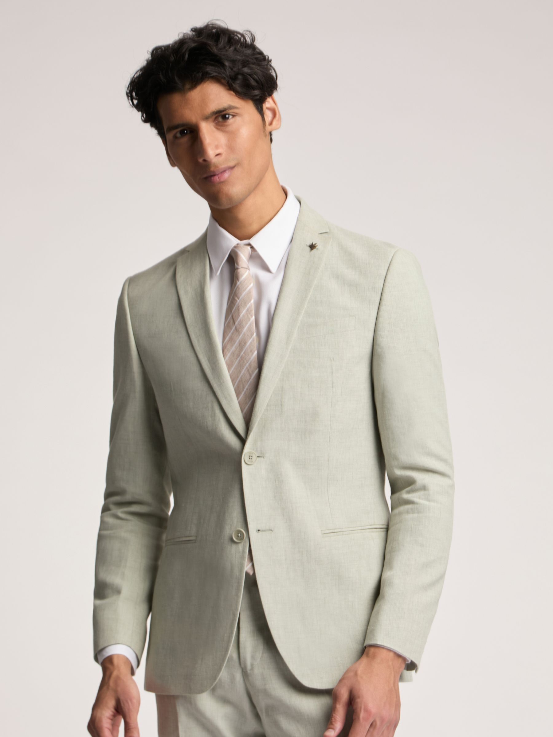 Buy Ted Baker Green Slim Leo Pistachio Linen Jacket from the Next UK ...