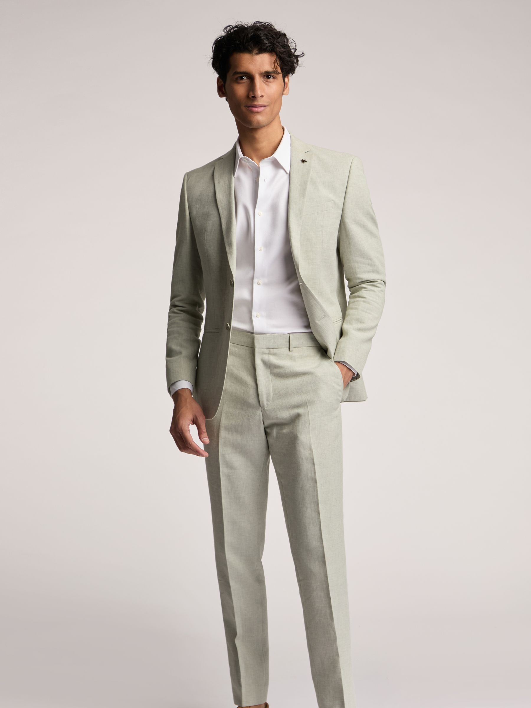 Buy Ted Baker Green Slim Leo Pistachio Linen Jacket from the Next UK ...