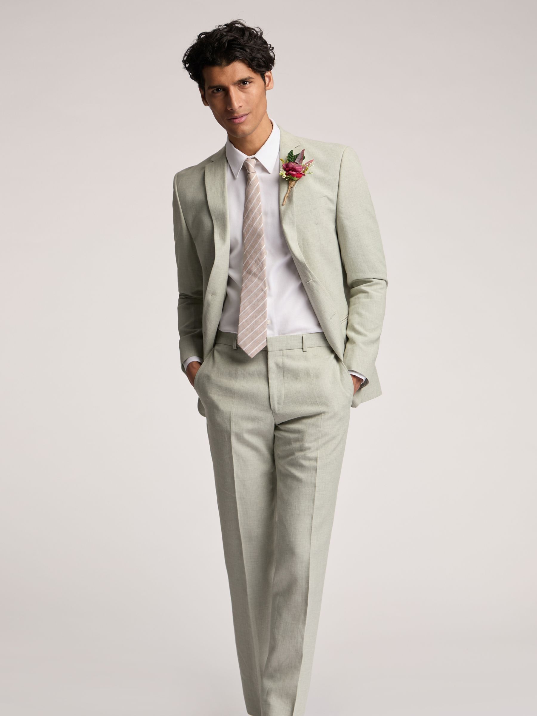 Buy Ted Baker Green Slim Leo Pistachio Linen Jacket from the Next UK ...
