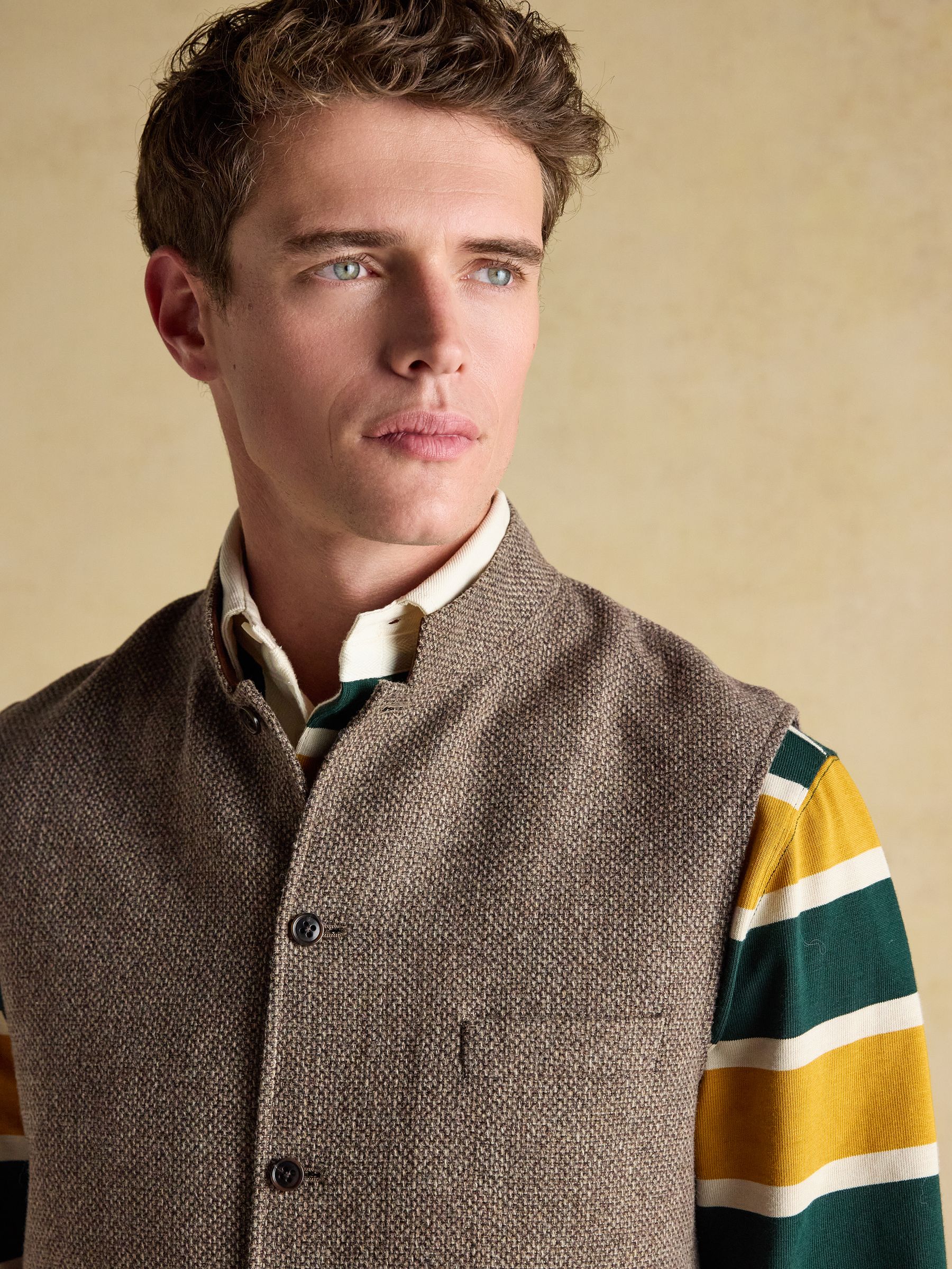 Buy Joules Stone Wool Blend Tweed Gilet from the Next UK online shop