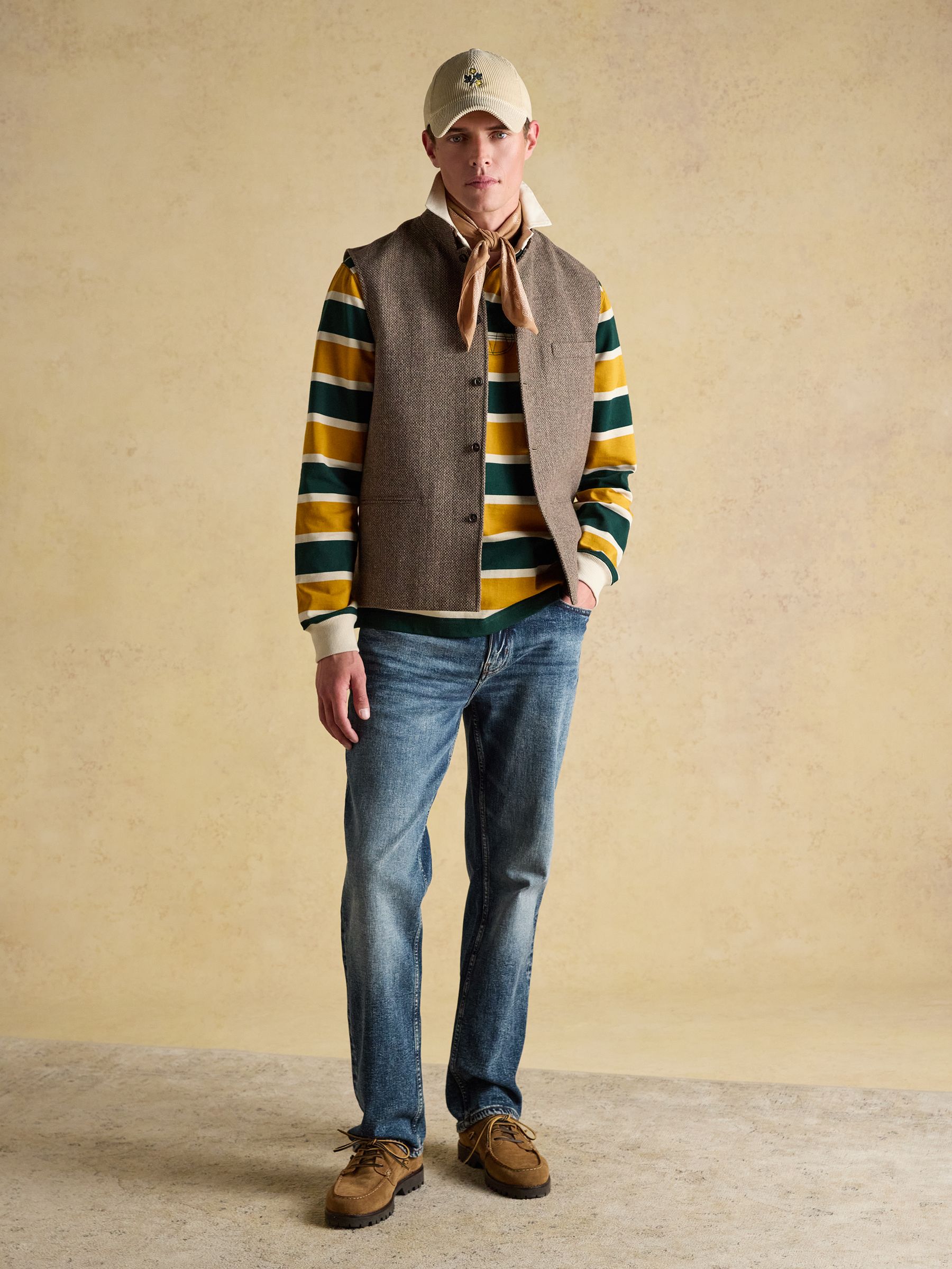 Buy Joules Stone Wool Blend Tweed Gilet from the Next UK online shop