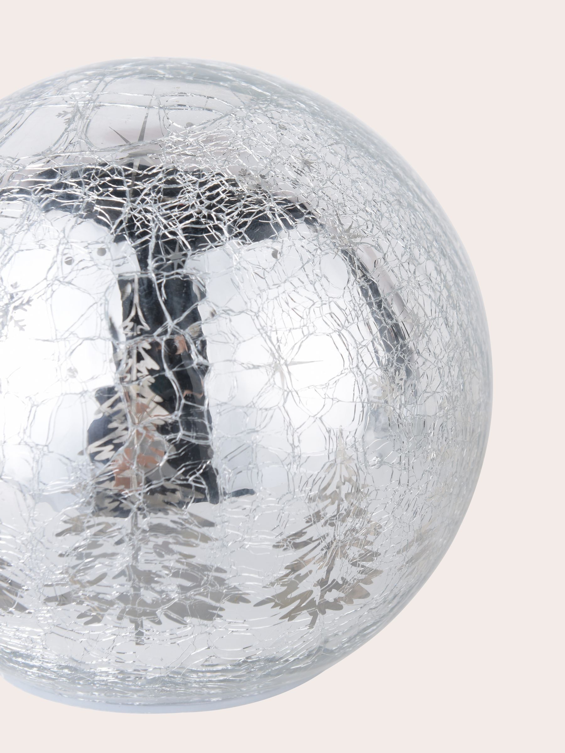 Buy Laura Ashley Set of 3 Silver Glass Lit Christmas Ornaments from the ...