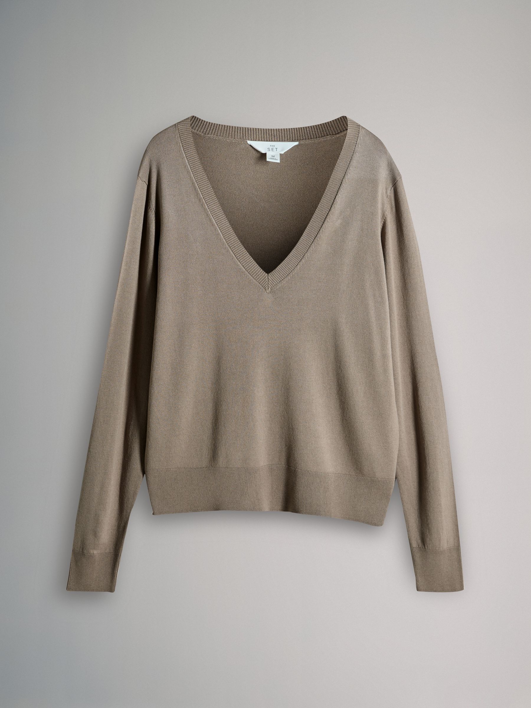 Buy The Set 3 Pack V-Neck Fine Knit Jumpers Black/Neutral/Cream from ...