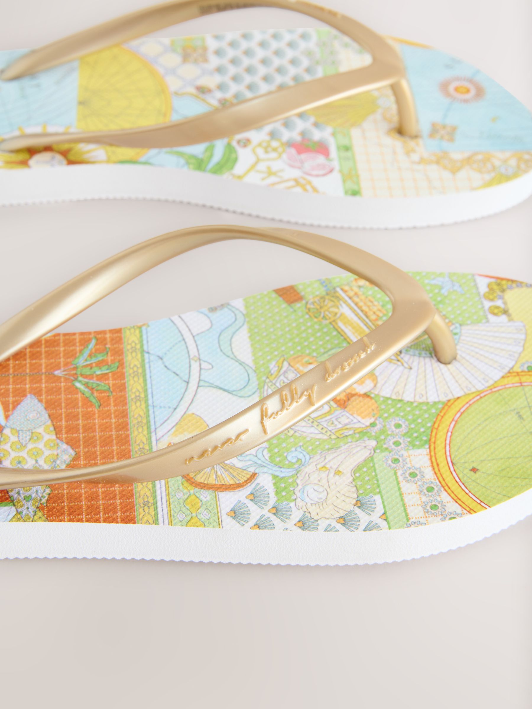 Buy Never Fully Dressed Multi/Gold Flip Flops from the Next UK online shop
