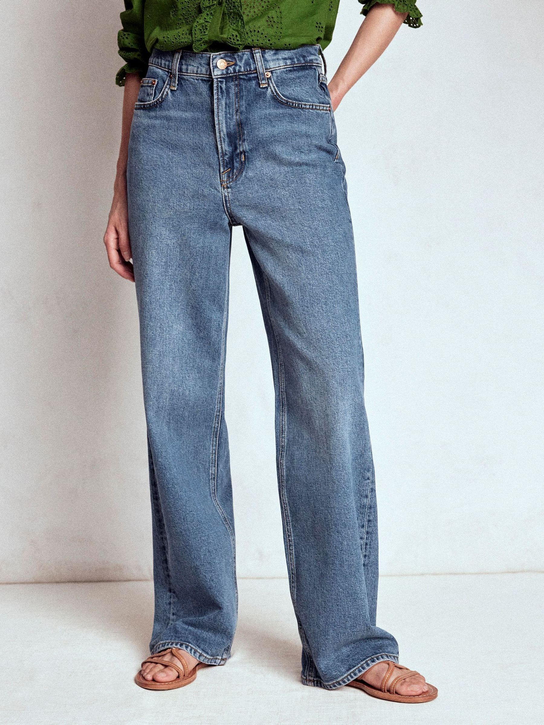 Buy Boden Blue High Rise Column Leg Jeans from the Next UK online shop