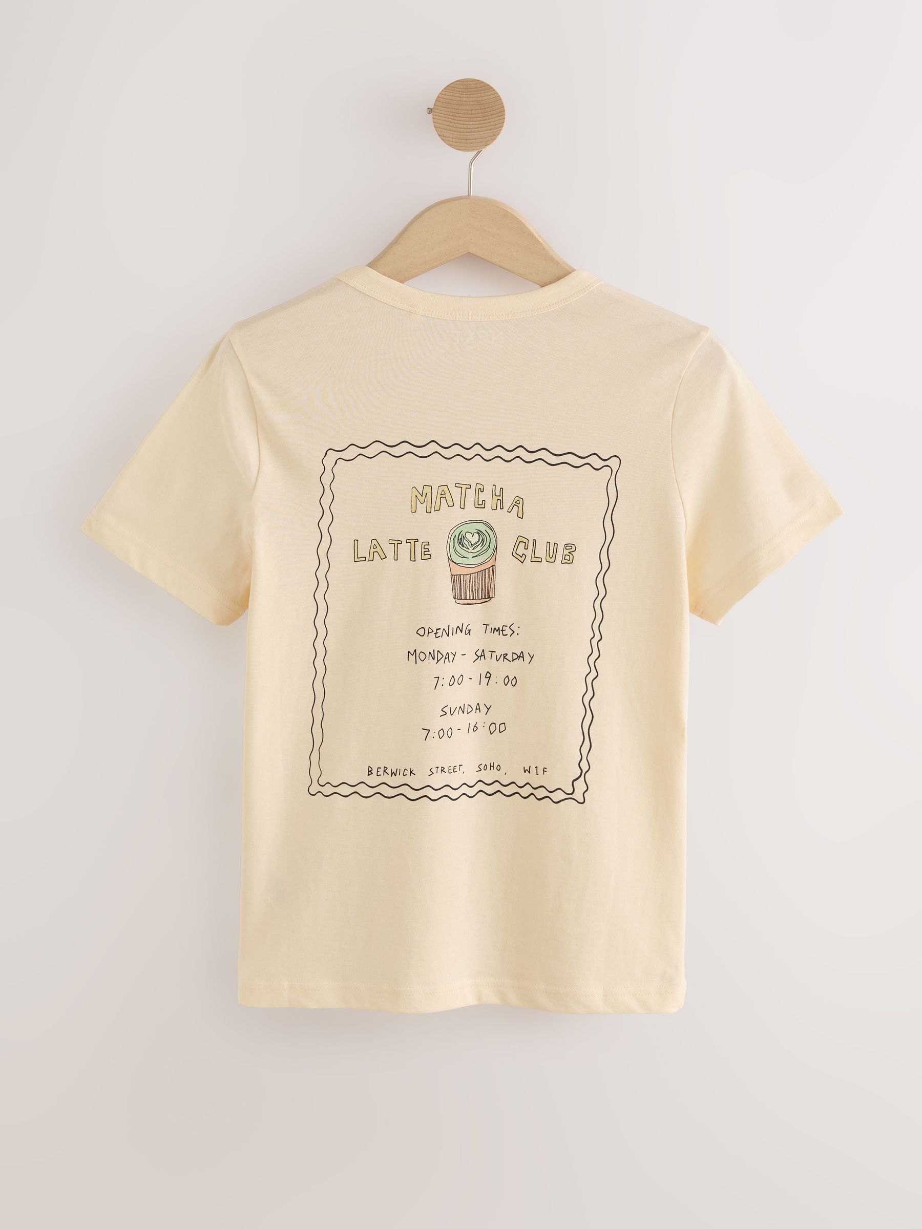 Buy Butter Yellow Matcha Graphic Essential Pure Cotton Short Sleeve ...