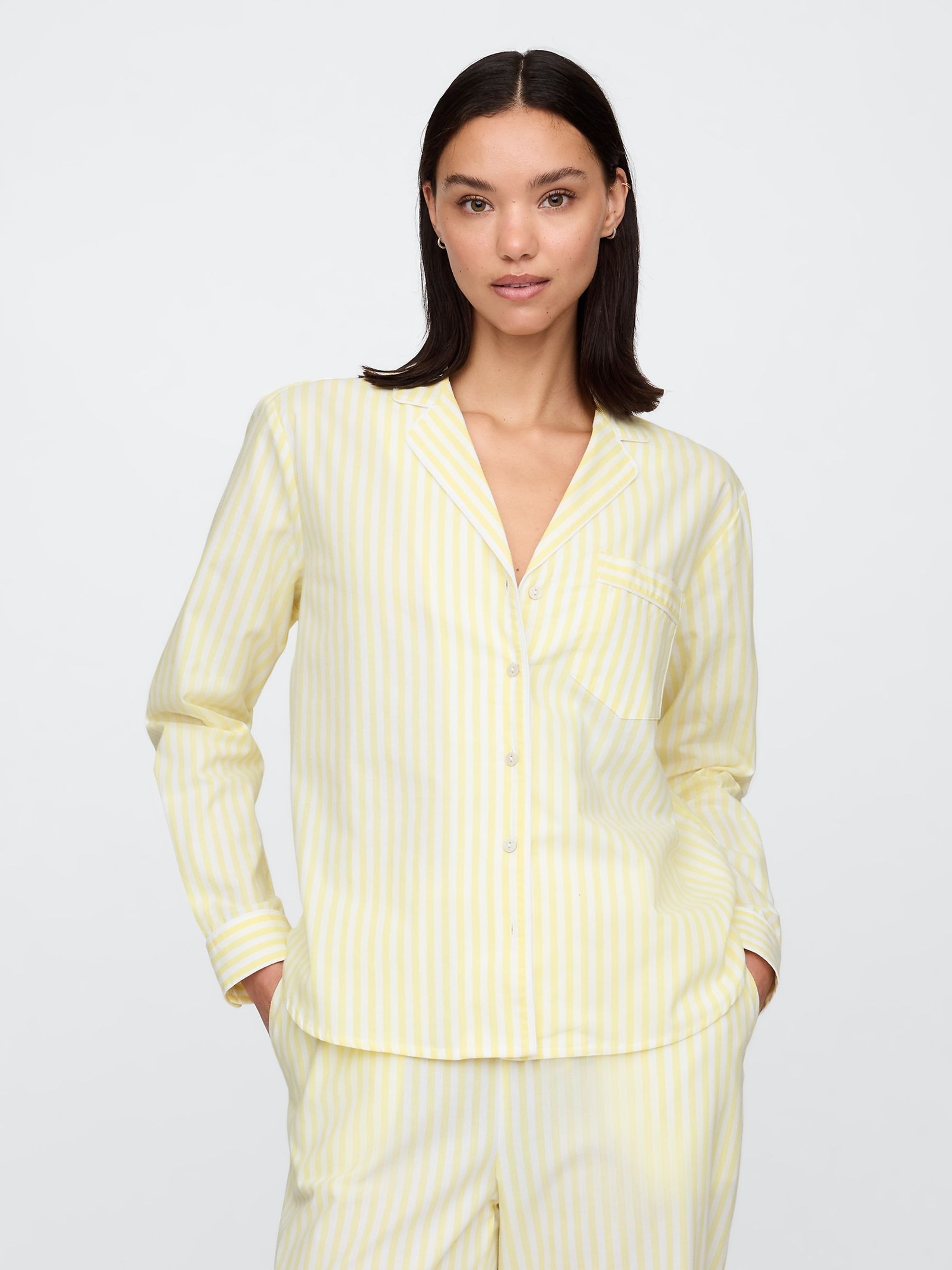 Buy Gap Yellow Stripe Long Sleeve Poplin Pyjama Shirt from the Next UK ...