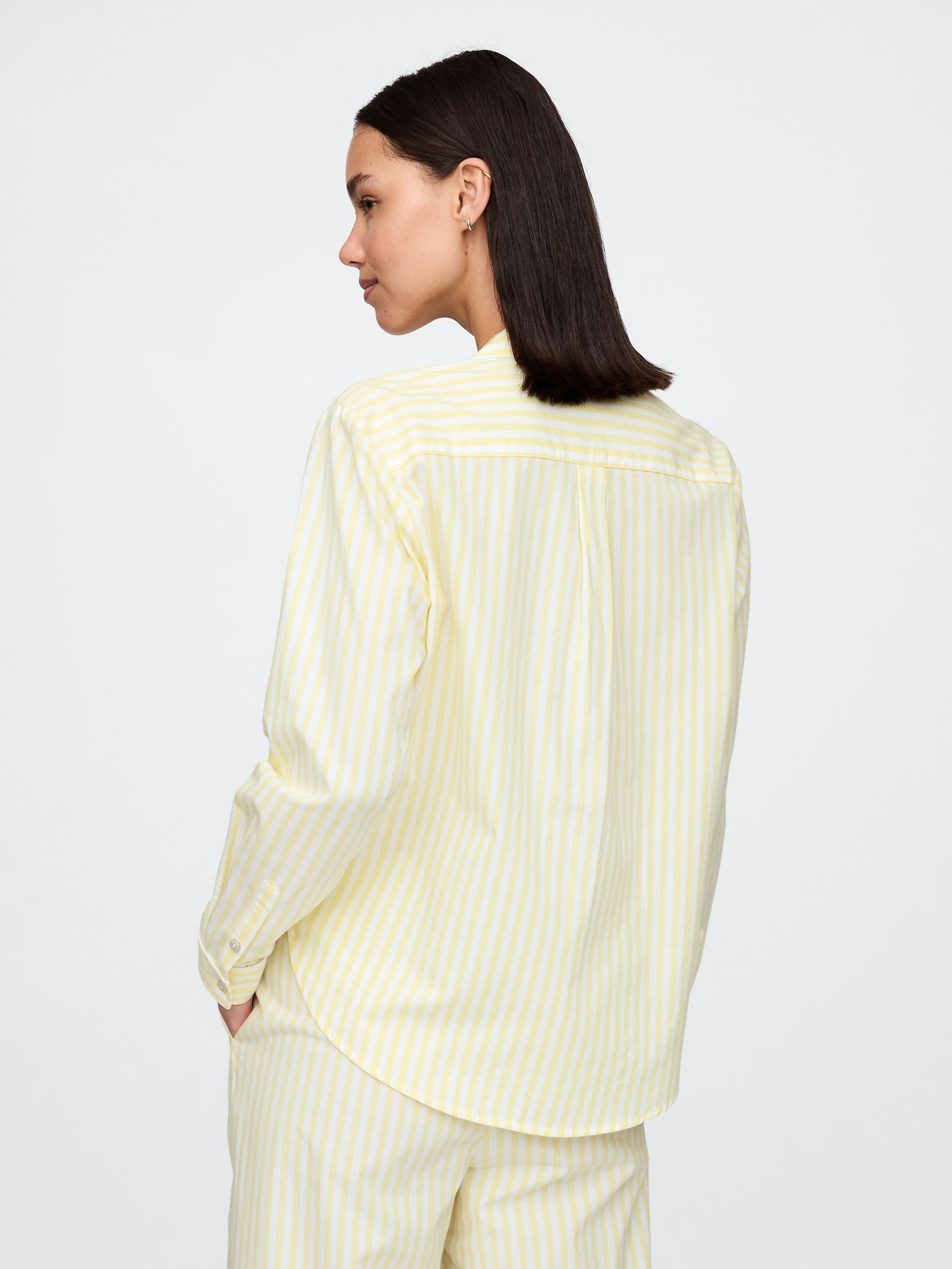 Buy Gap Yellow Stripe Long Sleeve Poplin Pyjama Shirt from the Next UK ...