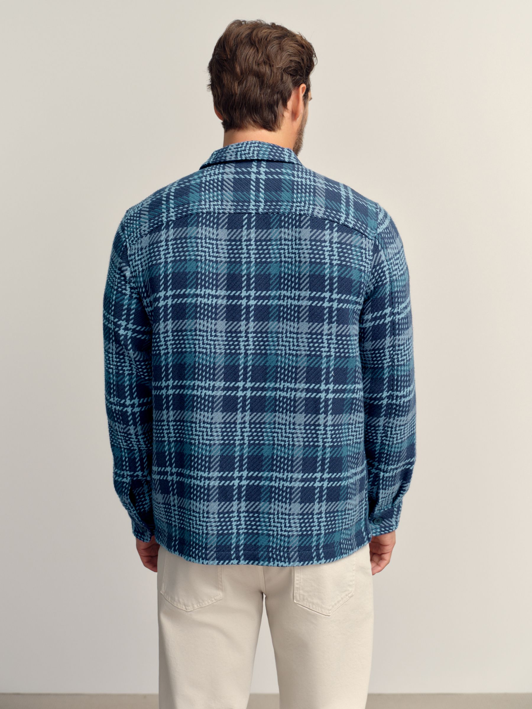 Buy Navy Blue Check Twill Shacket from the Next UK online shop