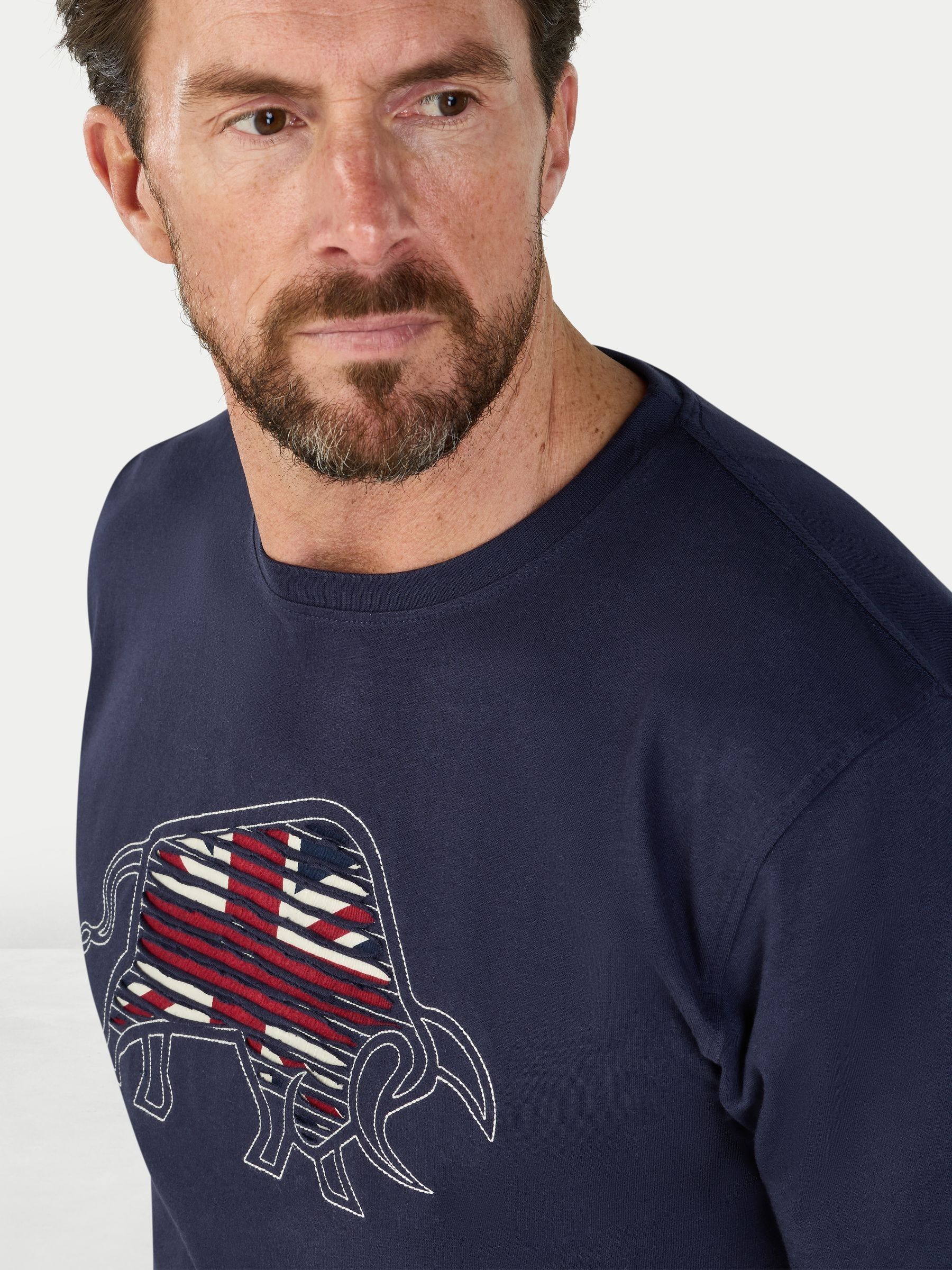 Buy Raging Bull Navy Blue Slash Bull T-Shirt from the Next UK online shop