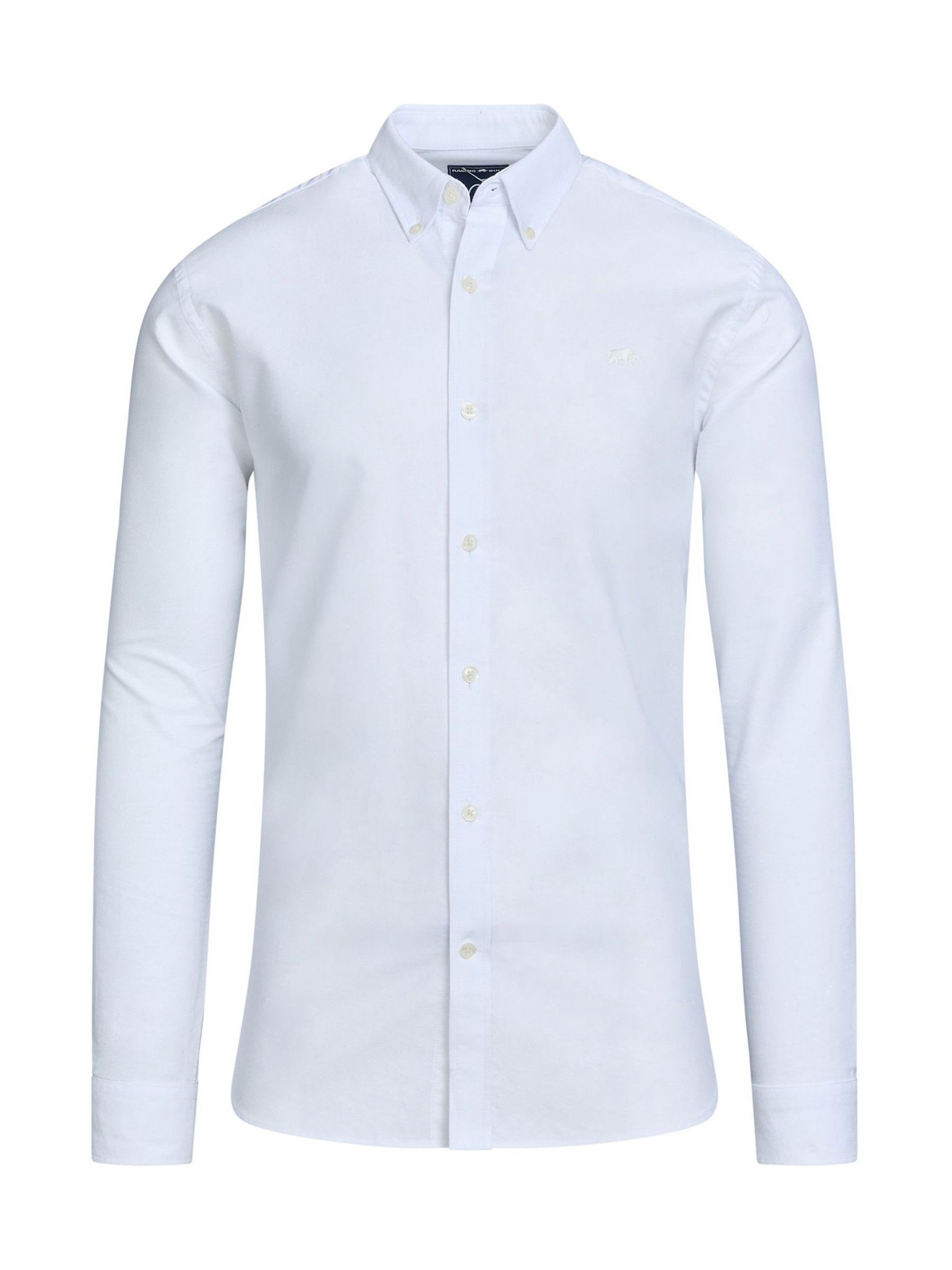 Buy Raging Bull White Long Sleeve Classic 100% Cotton Oxford Shirt from ...