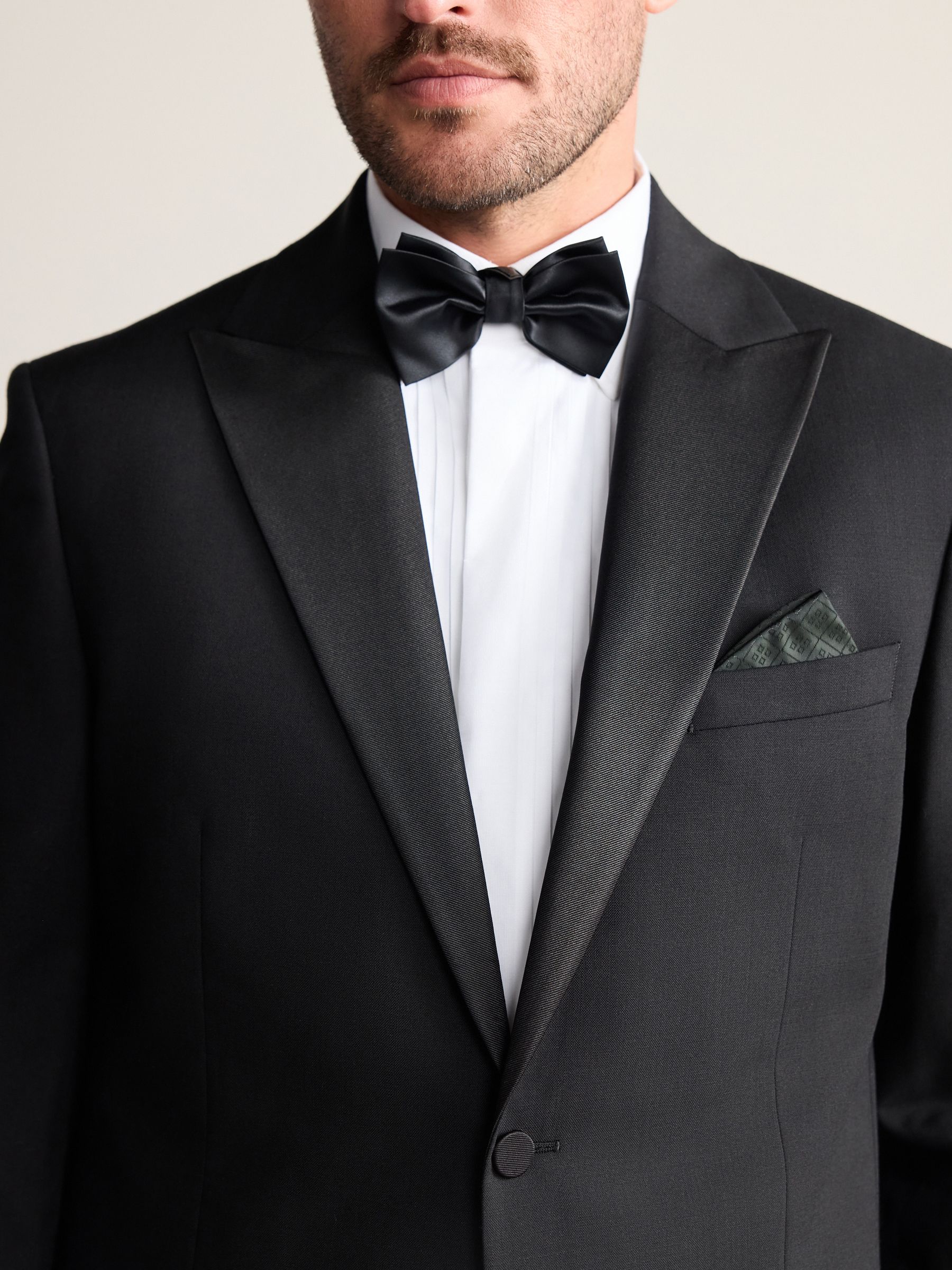 Buy Black Regular Fit Signature Nova Fides 100% Italian Wool Tuxedo ...