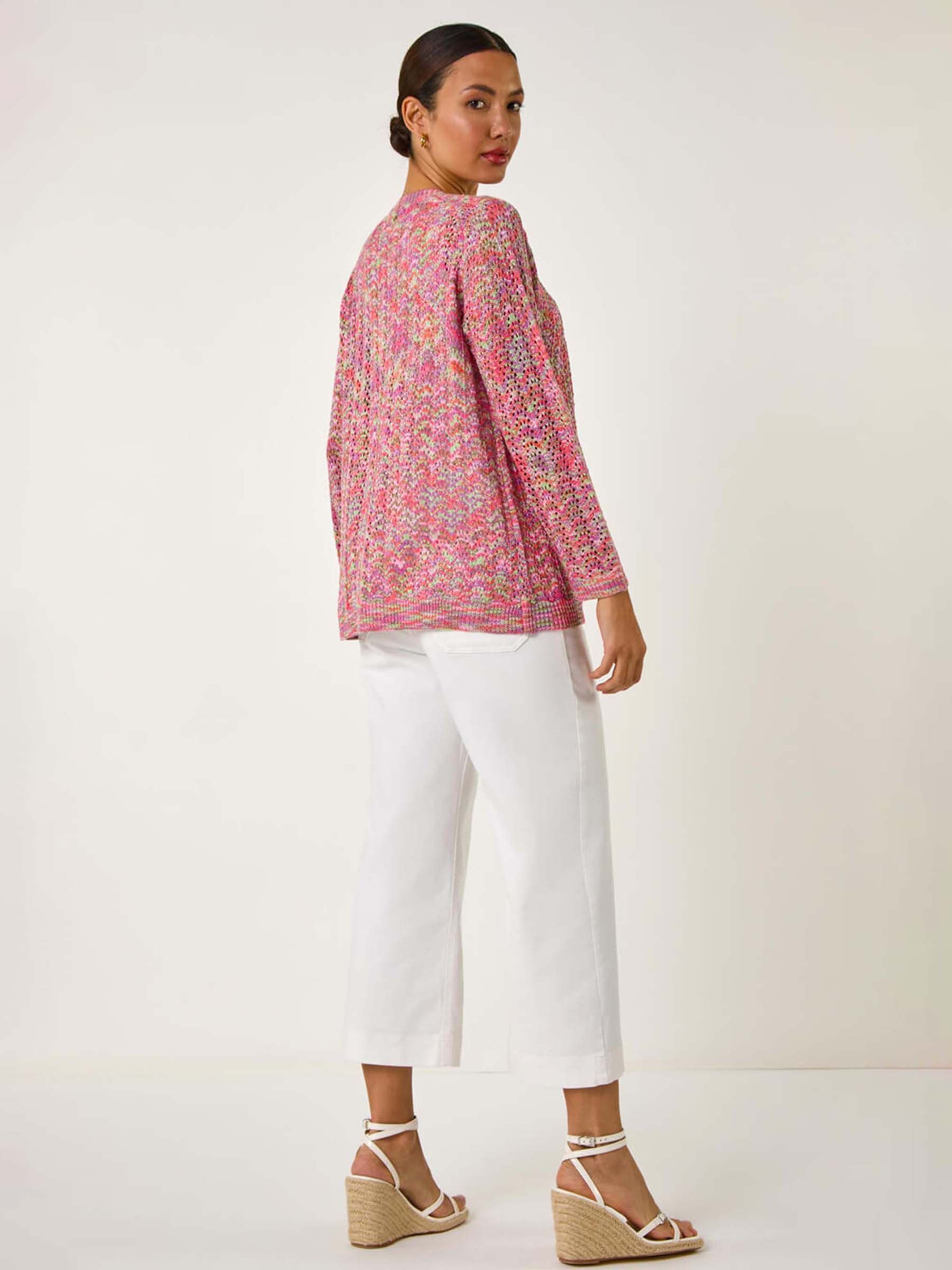 Buy Roman Pink Space Dye Knit Pink Cardigan from the Next UK online shop