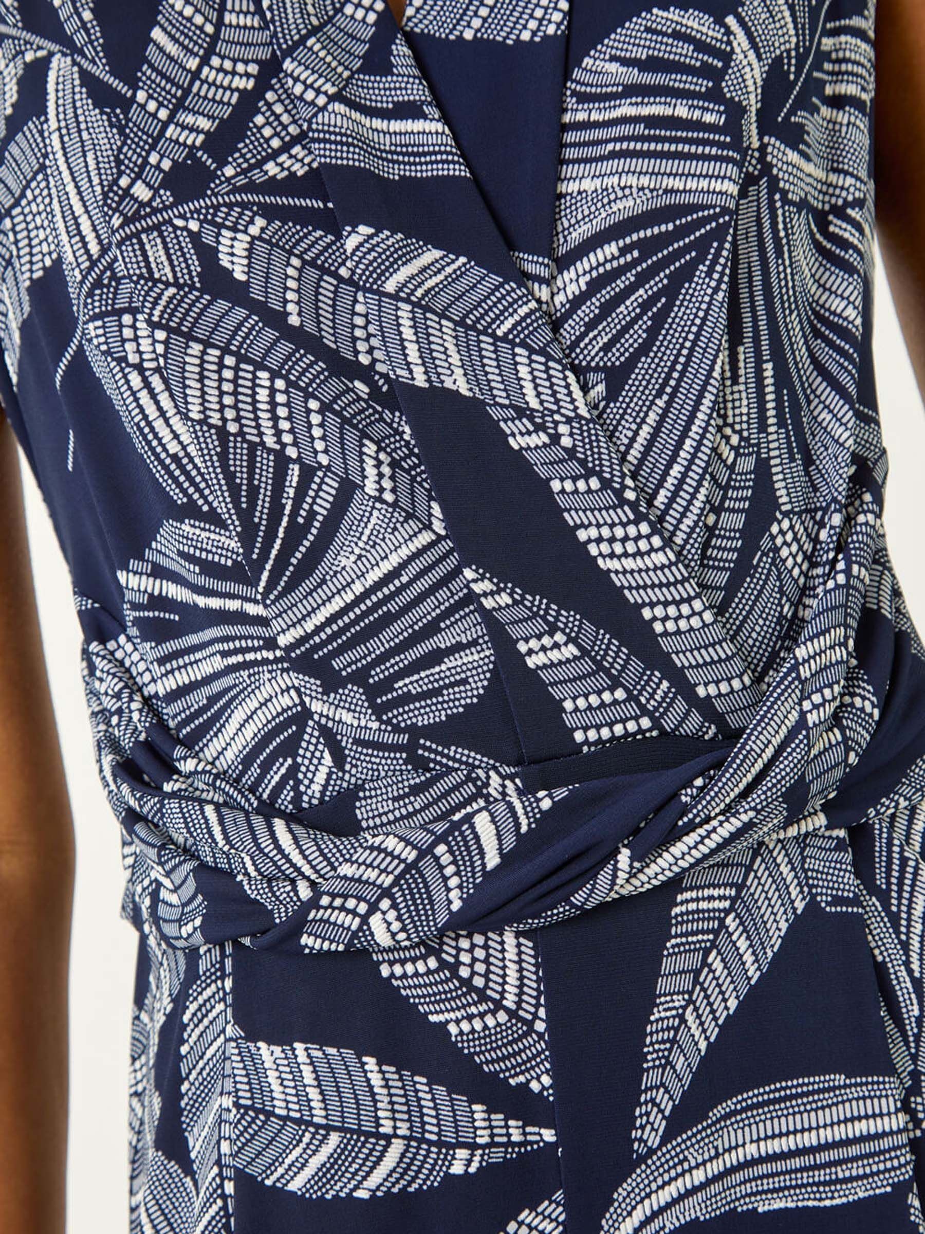 Buy Roman Blue Leaf Puff Print Cross-Over Jumpsuit from the Next UK ...