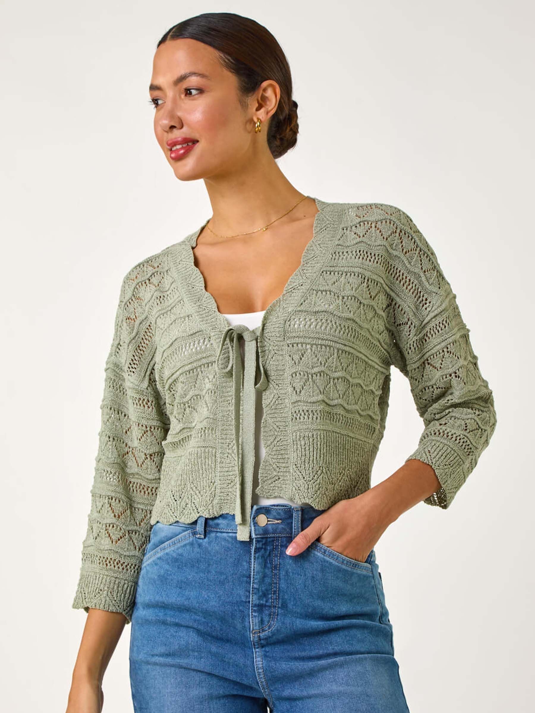 Buy Roman Green Textured Scallop Shrug from the Next UK online shop