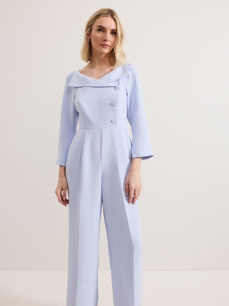 Buy Phase Eight Blue Petite Tyra Ruffle Jumpsuit from Next USA
