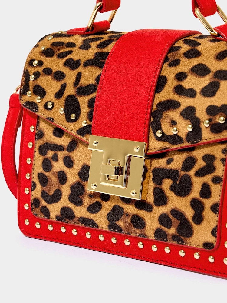 red leopard print bag