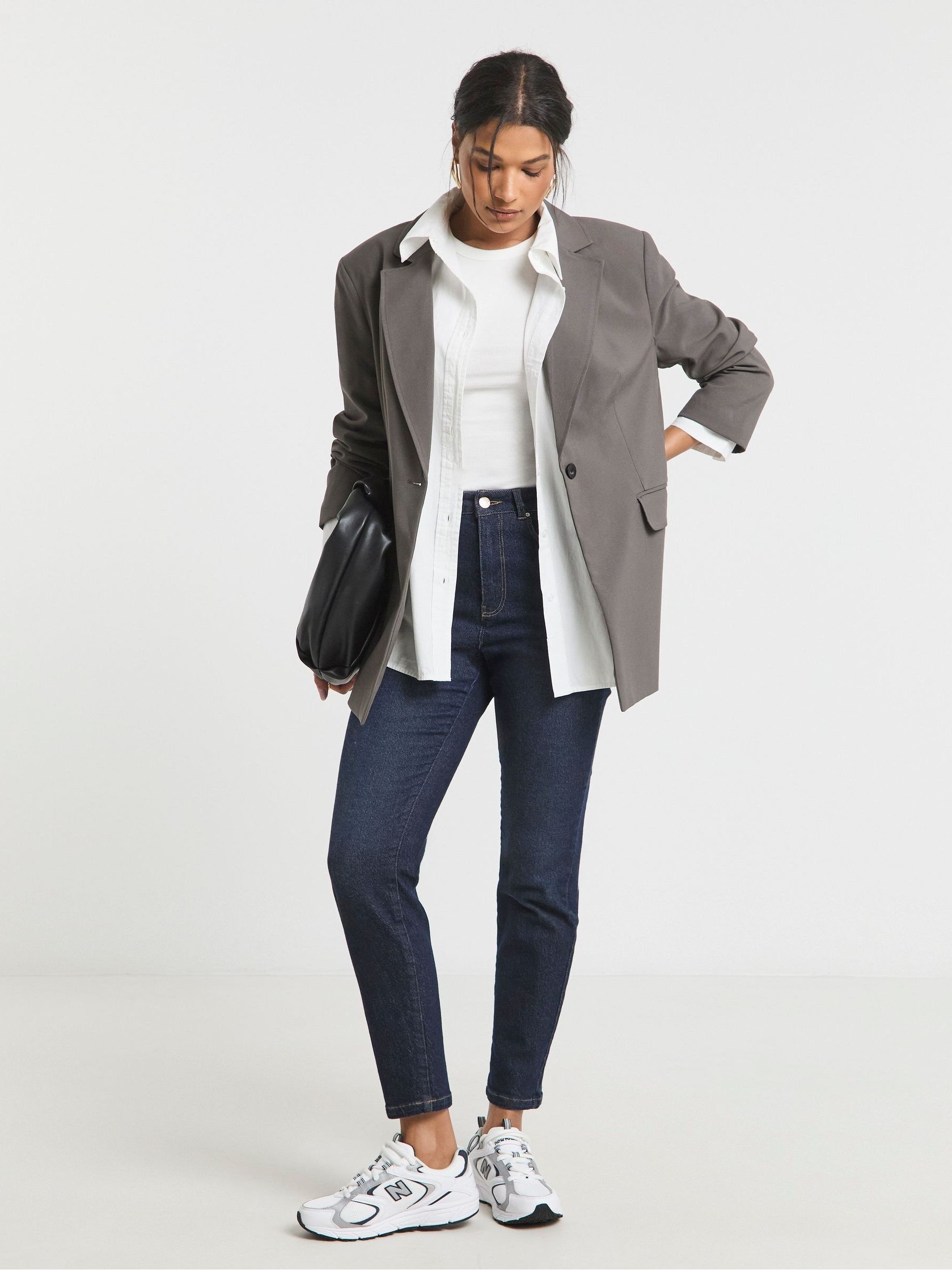 Buy Simply Be Grey Single Breasted Blazer from the Next UK online shop