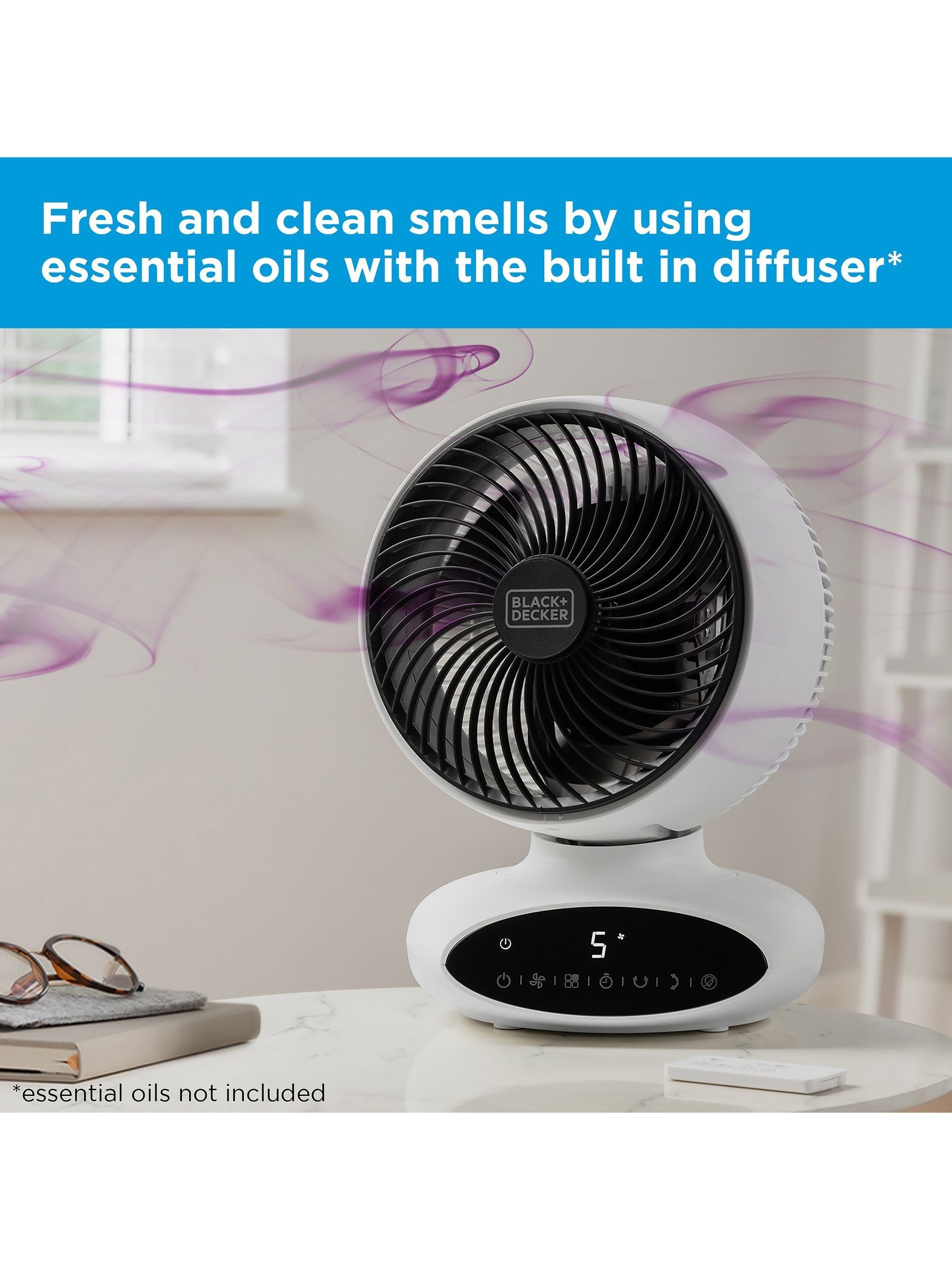 Buy Black & Decker White 9” Air Circulation Desk Fan from the Next UK ...