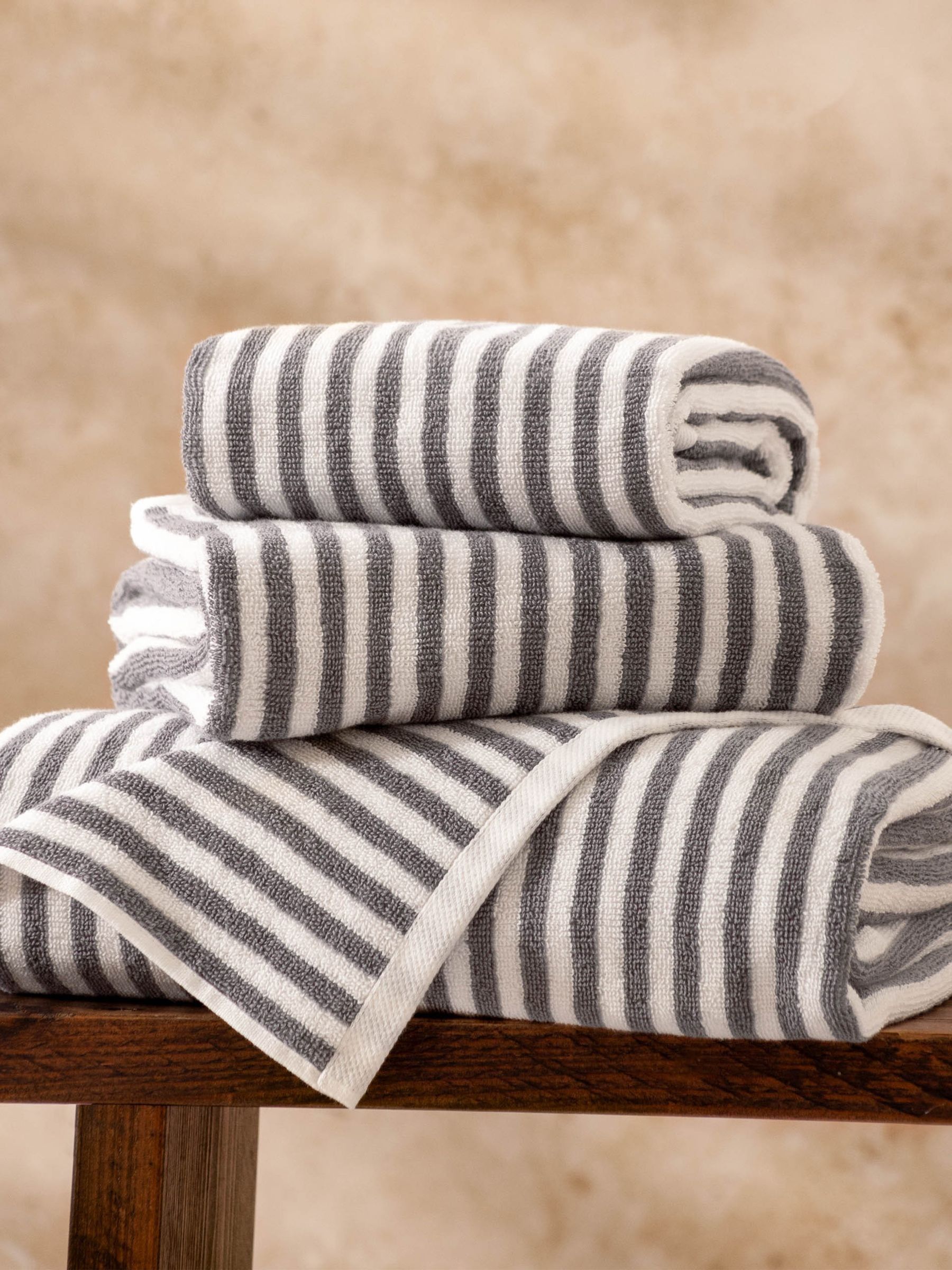 Buy Yard Grey Hebden Striped Towel from the Next UK online shop